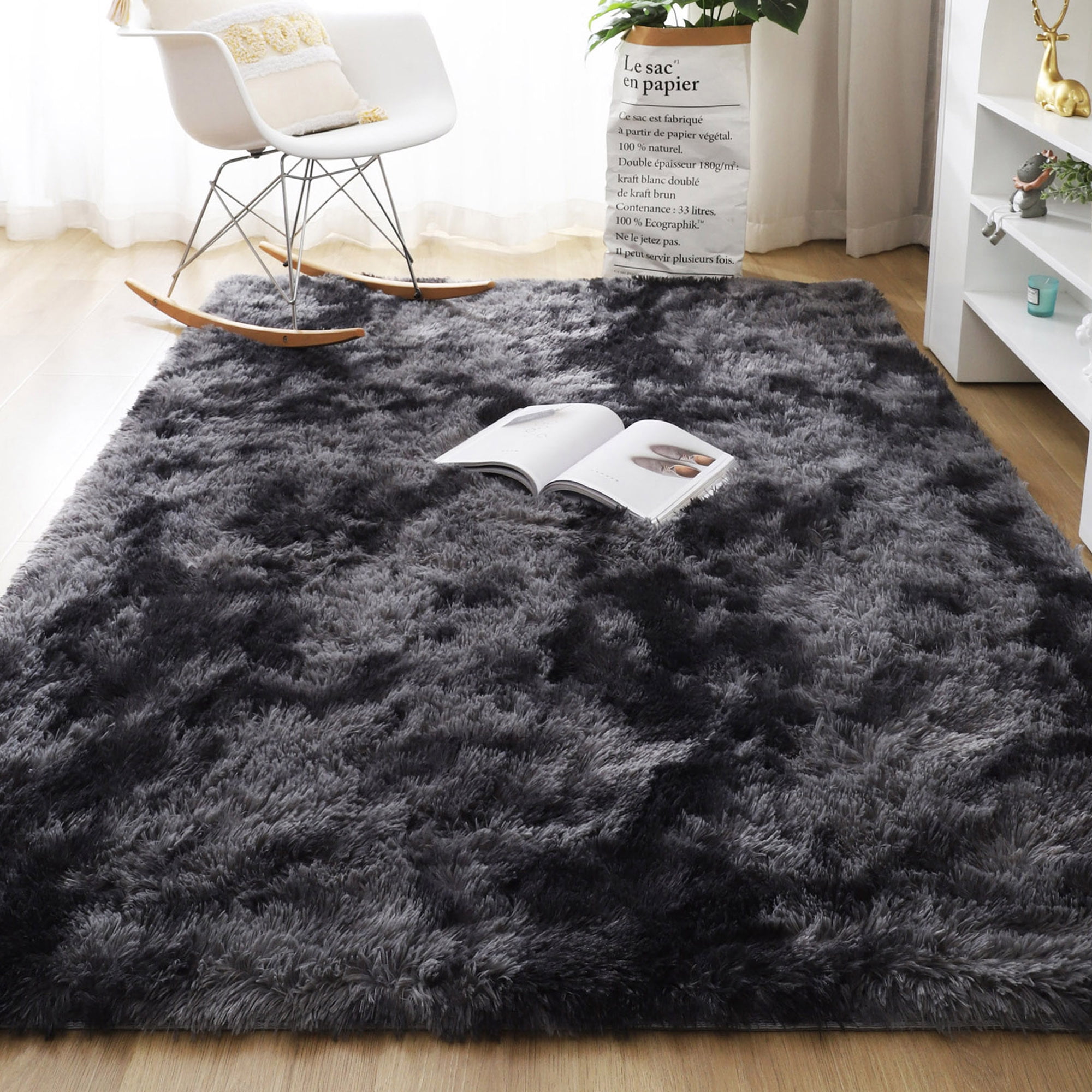 SAYFUT Ultra Soft Modern Shag Area Rugs Fluffy Living Room Carpet Comfy ...