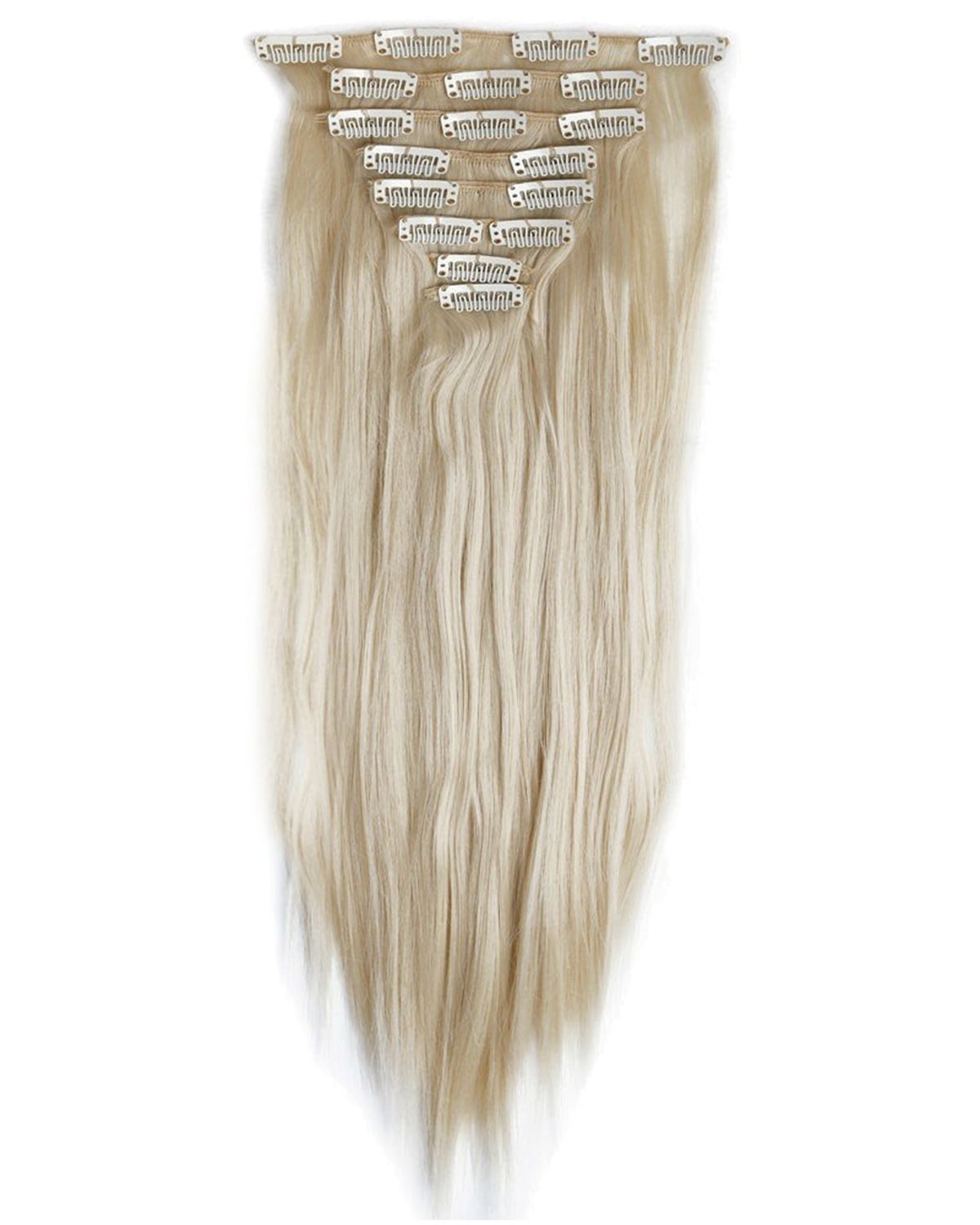 SAYFUT Womens Girls 26" Straight Full Head Clip in Synthetic Hair ...