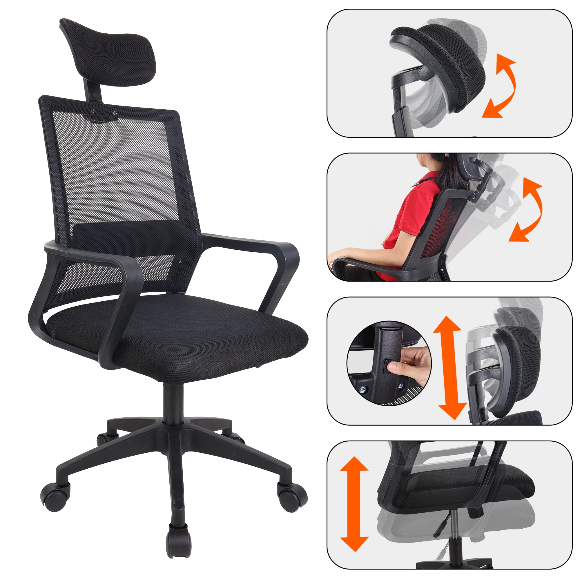 SAYFUTOffice Gaming Chair Leather Covered Racing Style Reclining Back ...