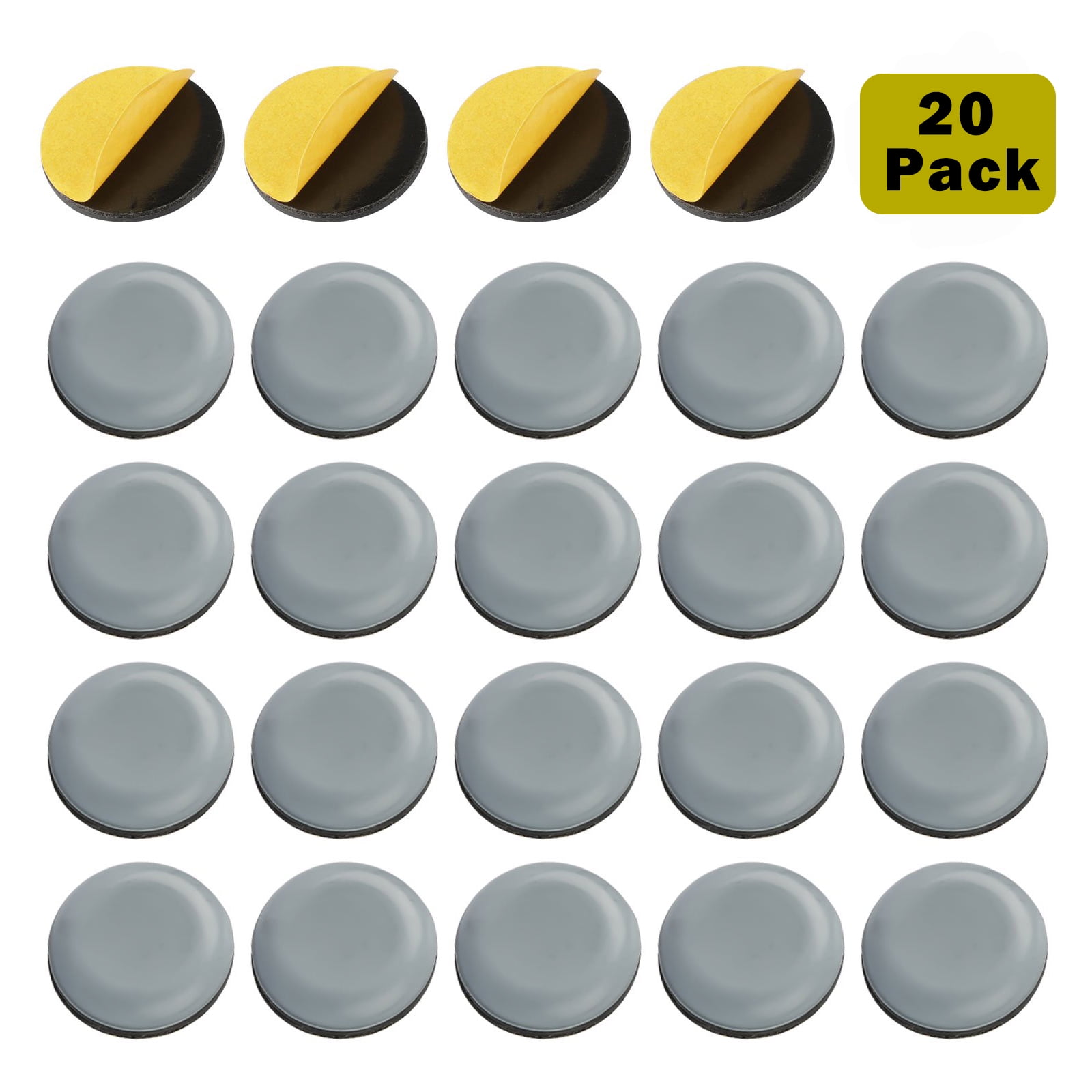 SAYLITA 20 Pack Self-Stick Furniture Sliders,1 Inch Furniture Glides ...