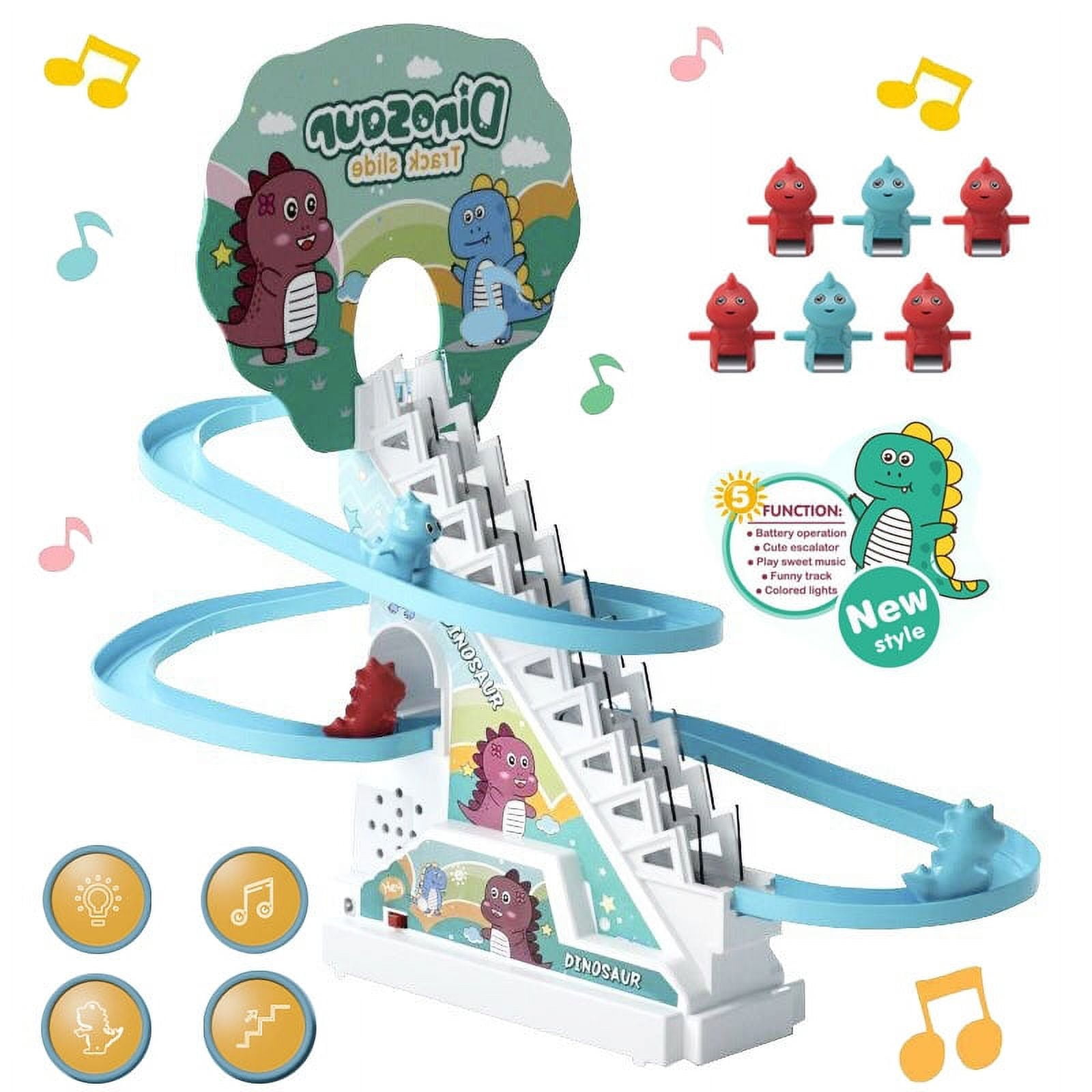 SAYLITA Dinosaur Climb Stairs Toy Roller Coaster Toy for Birthday ...