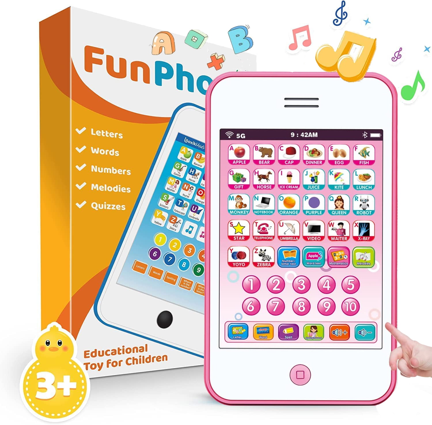 SAYLITA Kids Phone, Learning Pad with 6 Mode to Learn Letters, Numbers ...