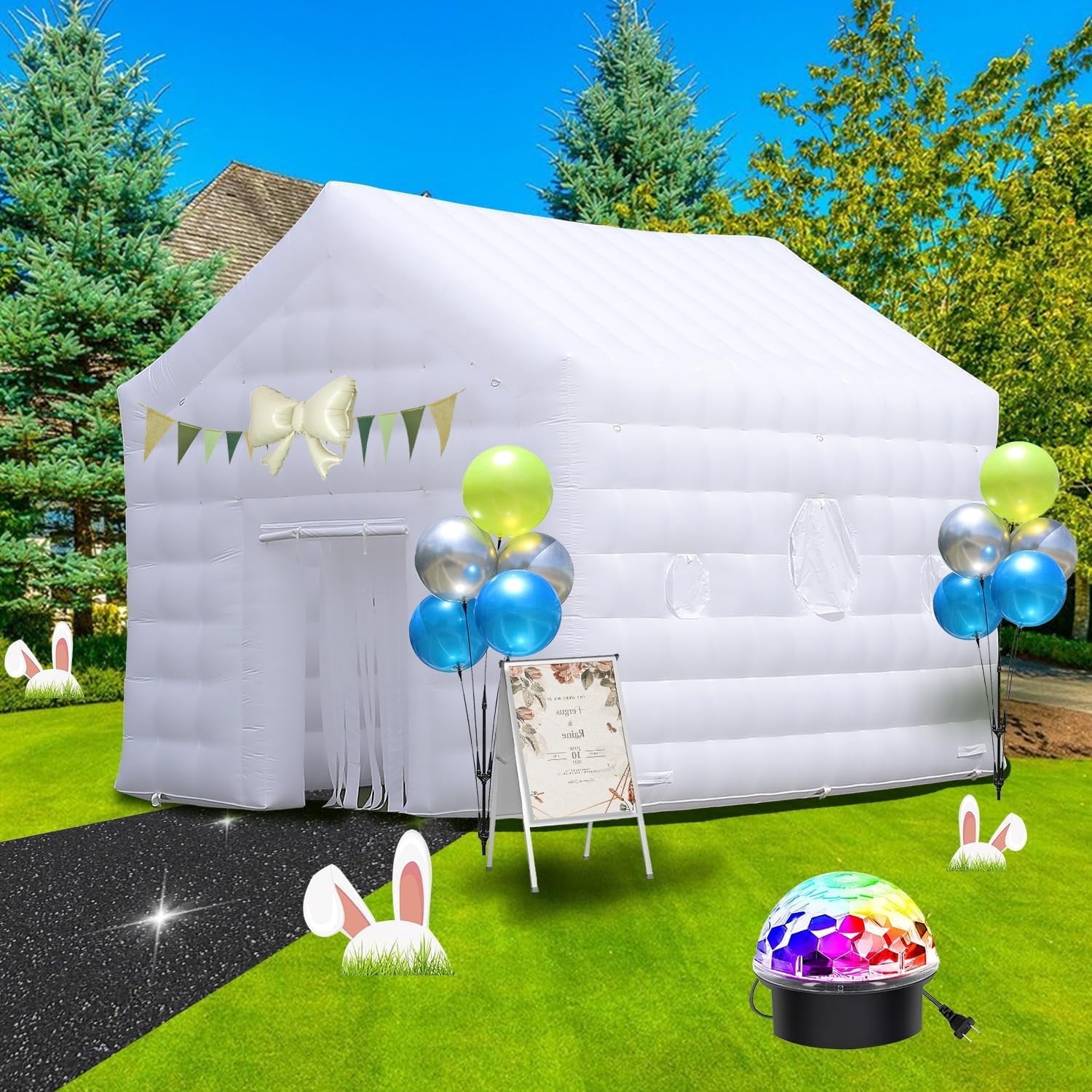 SAYOK 18×15×15ft Inflatable DiscoTent Wedding Night Club Cube Party ...