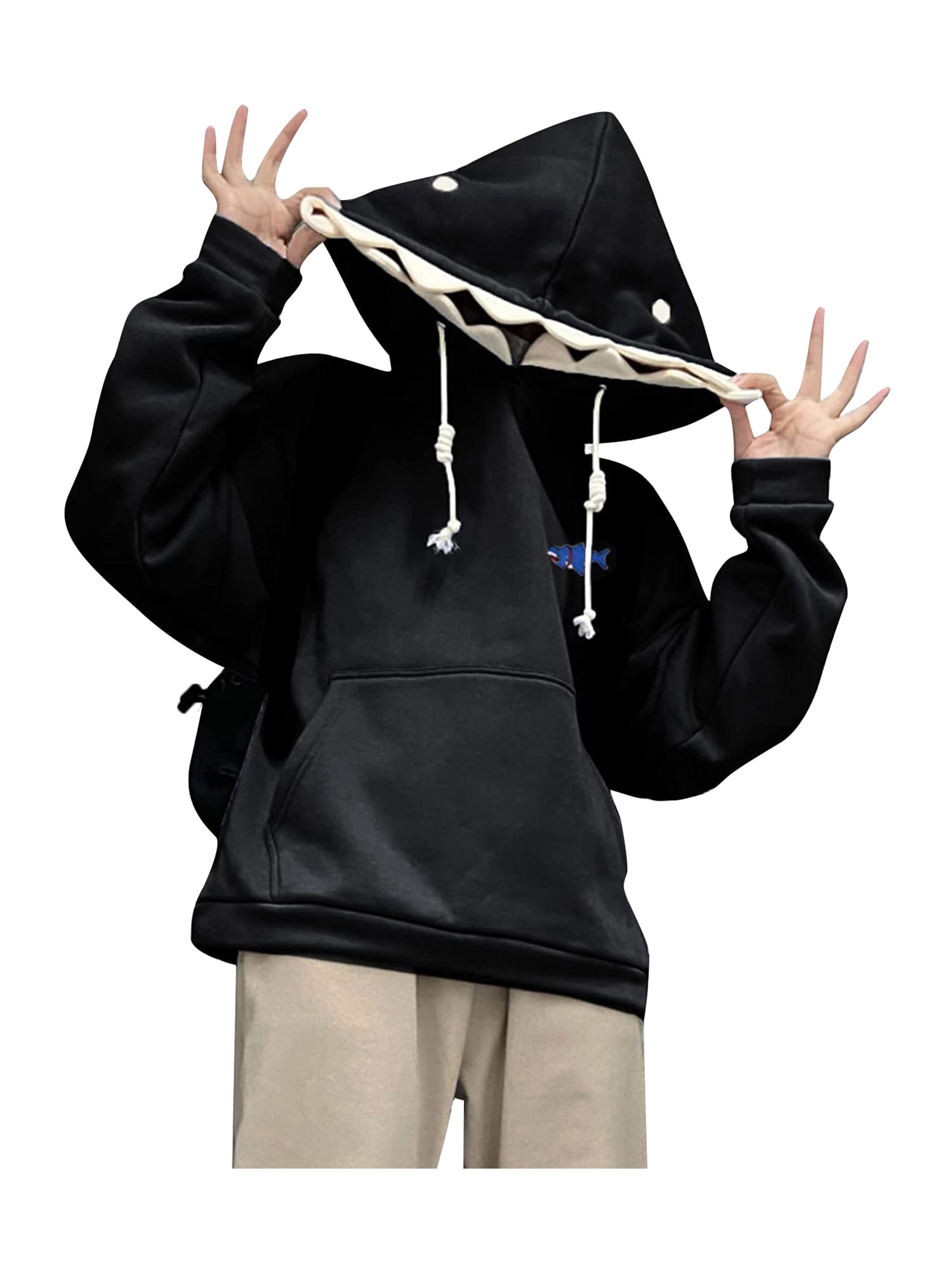 SAYOO Cute Shark Hoodie for Women Teen Girls Kawaii Cartoon Animal ...