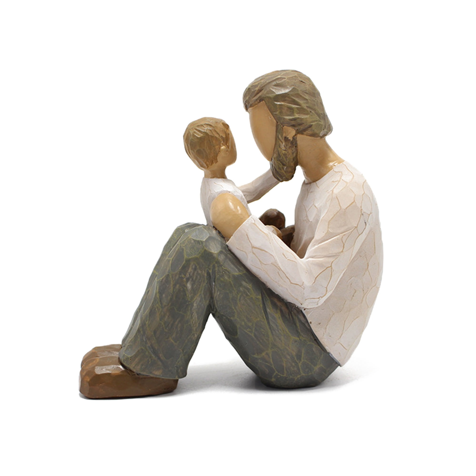 SAYOO Father and Son Figurines, Hand-Painted Mom and Child Sculptures ...