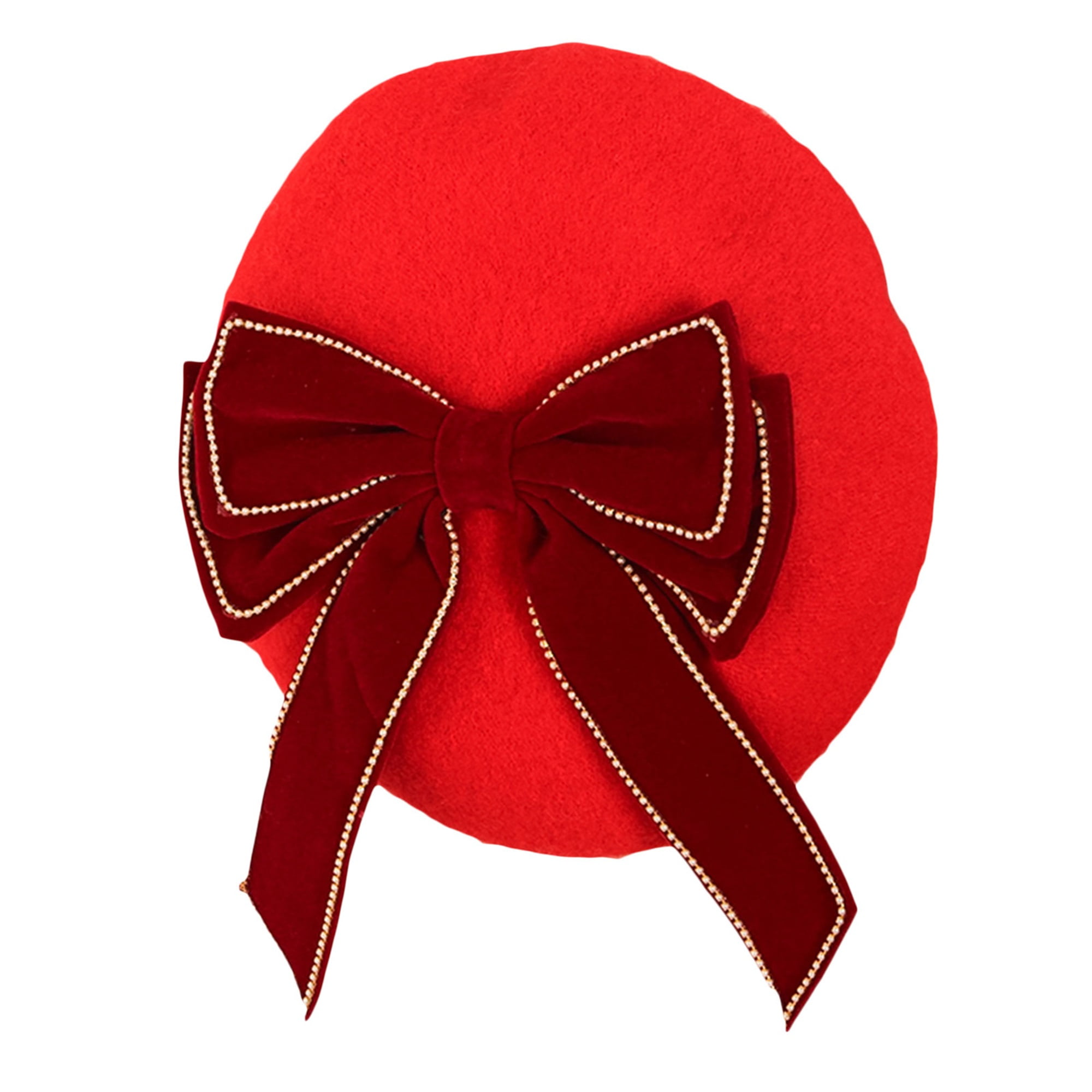 SAYOO Little Girl's Beret Hat, French Style Winter Warm Artist Beanie Cap with Rhinestone Bow ...