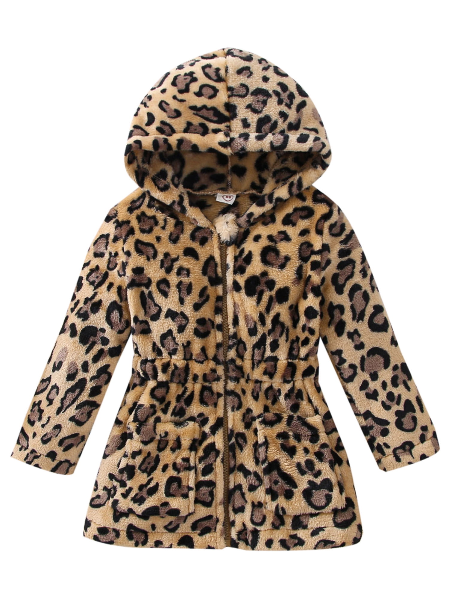 SAYOO Little Girls Spring Jacket Long Sleeve Leopard Elastic Waist Zip ...