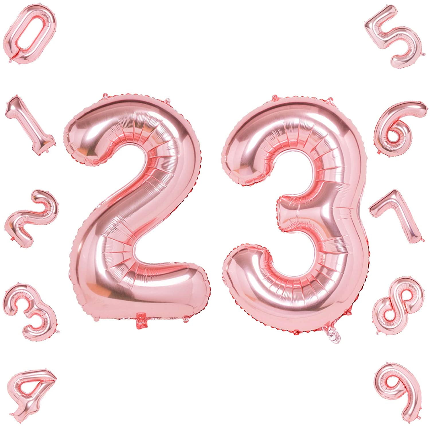 SAYTAY Rose Gold Number 23 Balloons,40 Inch Birthday Foil Balloon Party ...