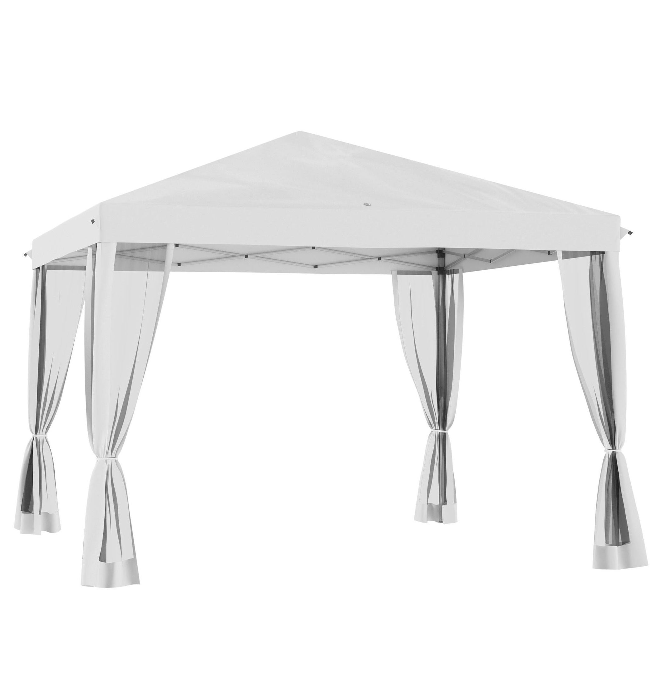 SAZYY 10'x10' Instant Pop Up Canopy Tent with Sidewalls & Mesh Windows ...