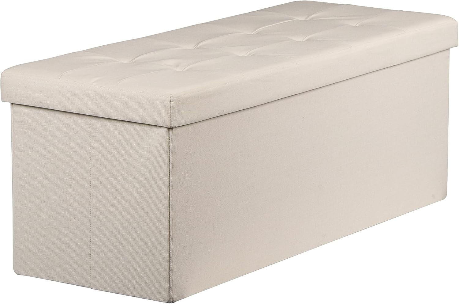 SAZYY 43Inches Storage Ottoman Bench, Folding Footrest Padded Seat ...