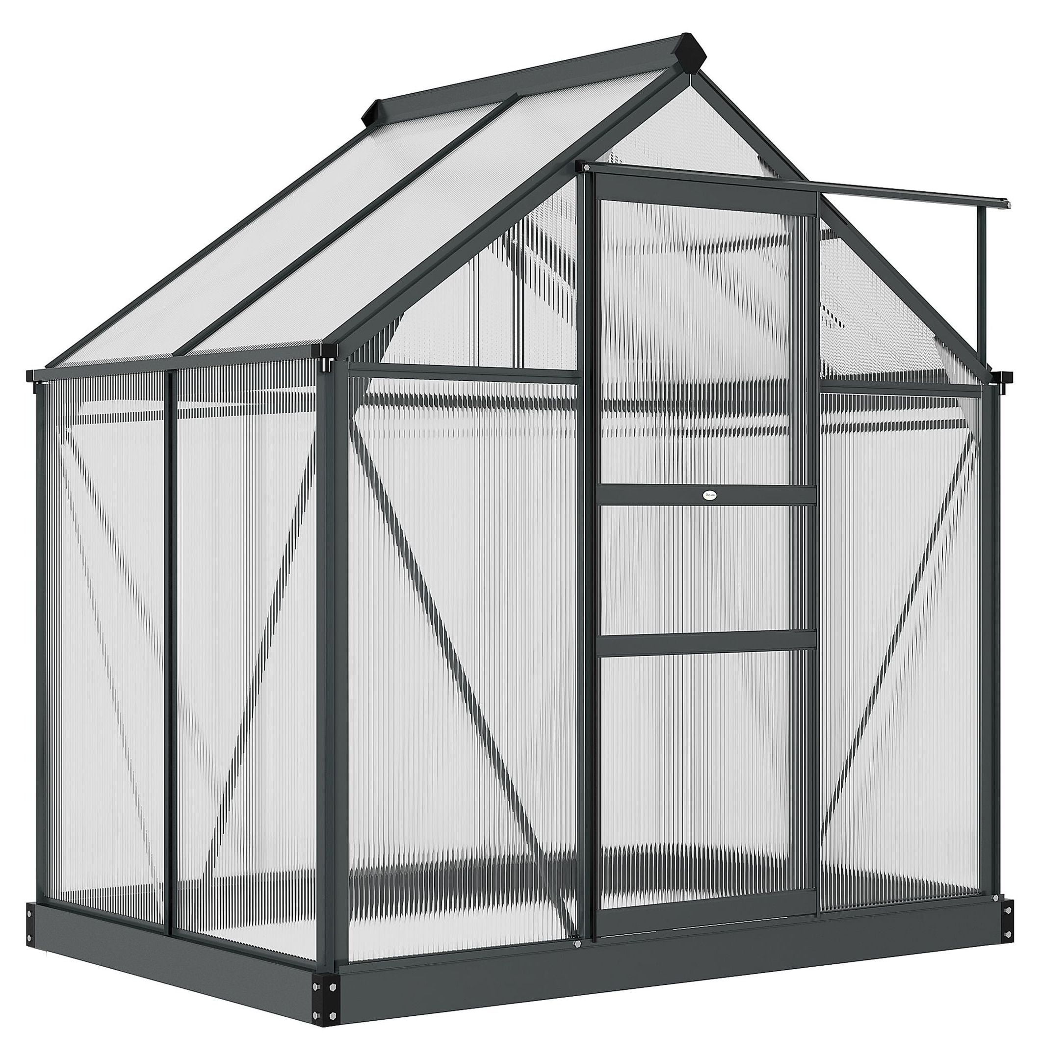 SAZYY 6.2'x4.3'x6.6' Polycarbonate Greenhouse, Heavy Duty Aluminum Walk ...