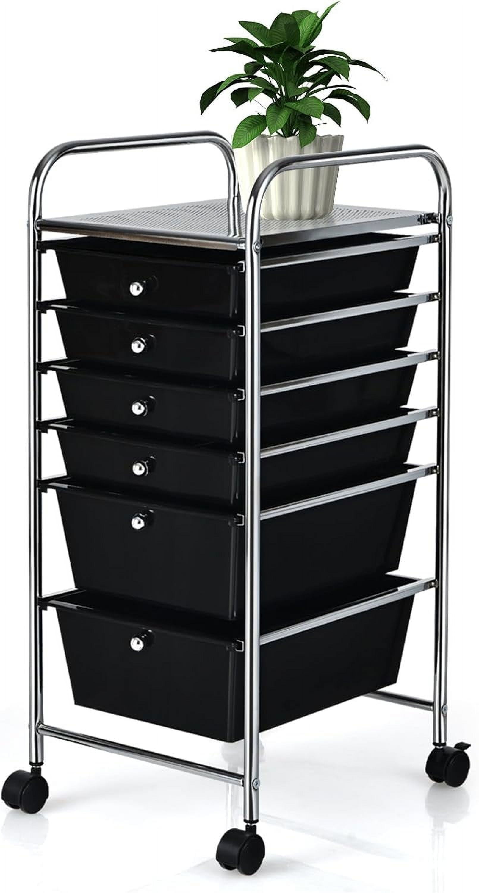 SAZYY 6-Drawer Organizer Cart Tools, Mobile Utility Storage Cart with ...