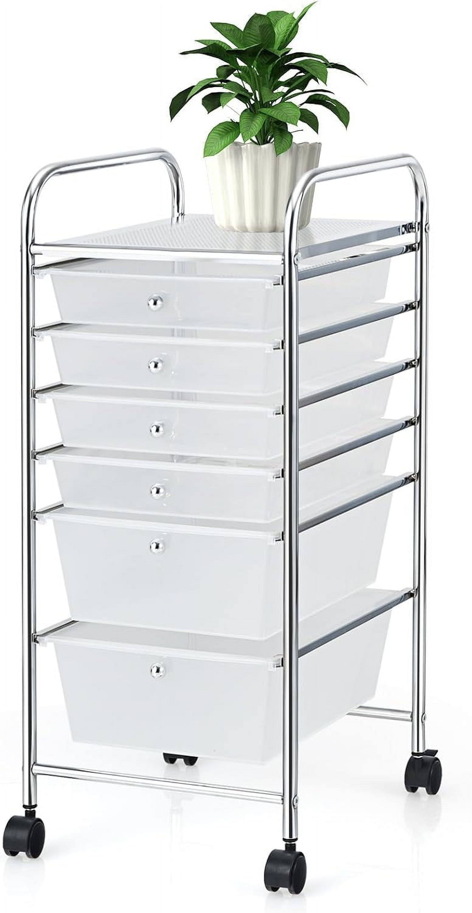 SAZYY 6-Drawer Organizer Cart Tools, Mobile Utility Storage Cart with ...