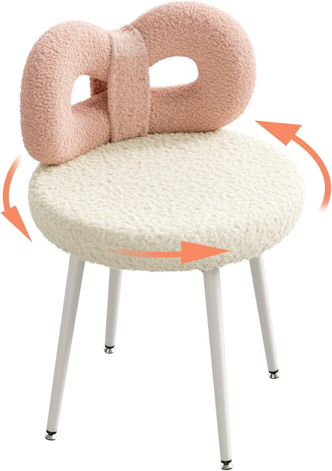 SAZYY Adorable No-Wheels Makeup Pink Chair for Girls – Upholstered Cute ...