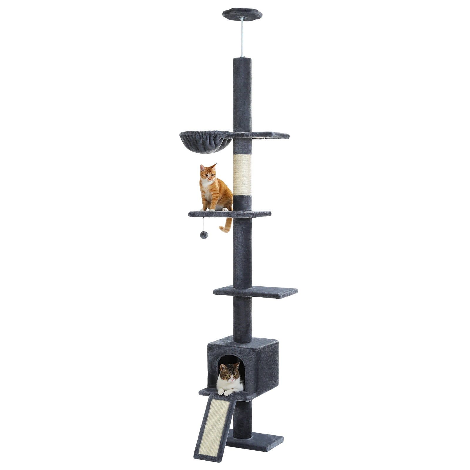 SAZYY Cactus Cat Tree Floor to Ceiling Cat Tower with Adjustable Height ...