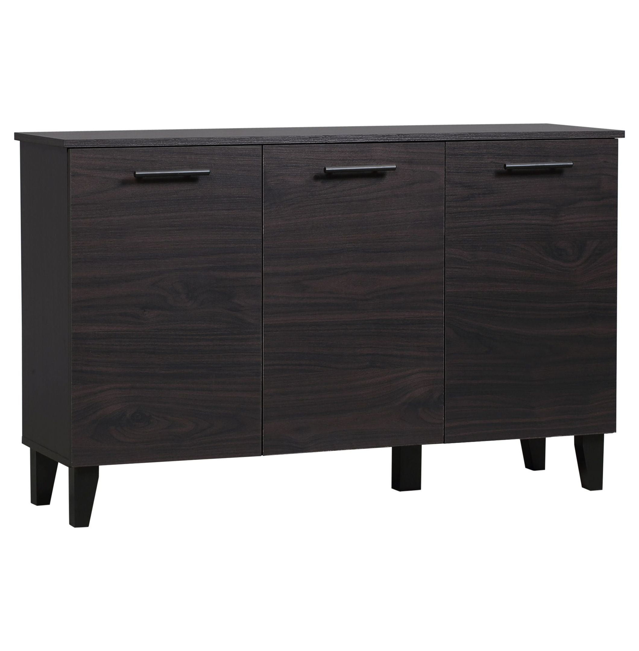 SAZYY Dark Walnut Buffet Cabinet, Kitchen Sideboard Coffee Bar with ...