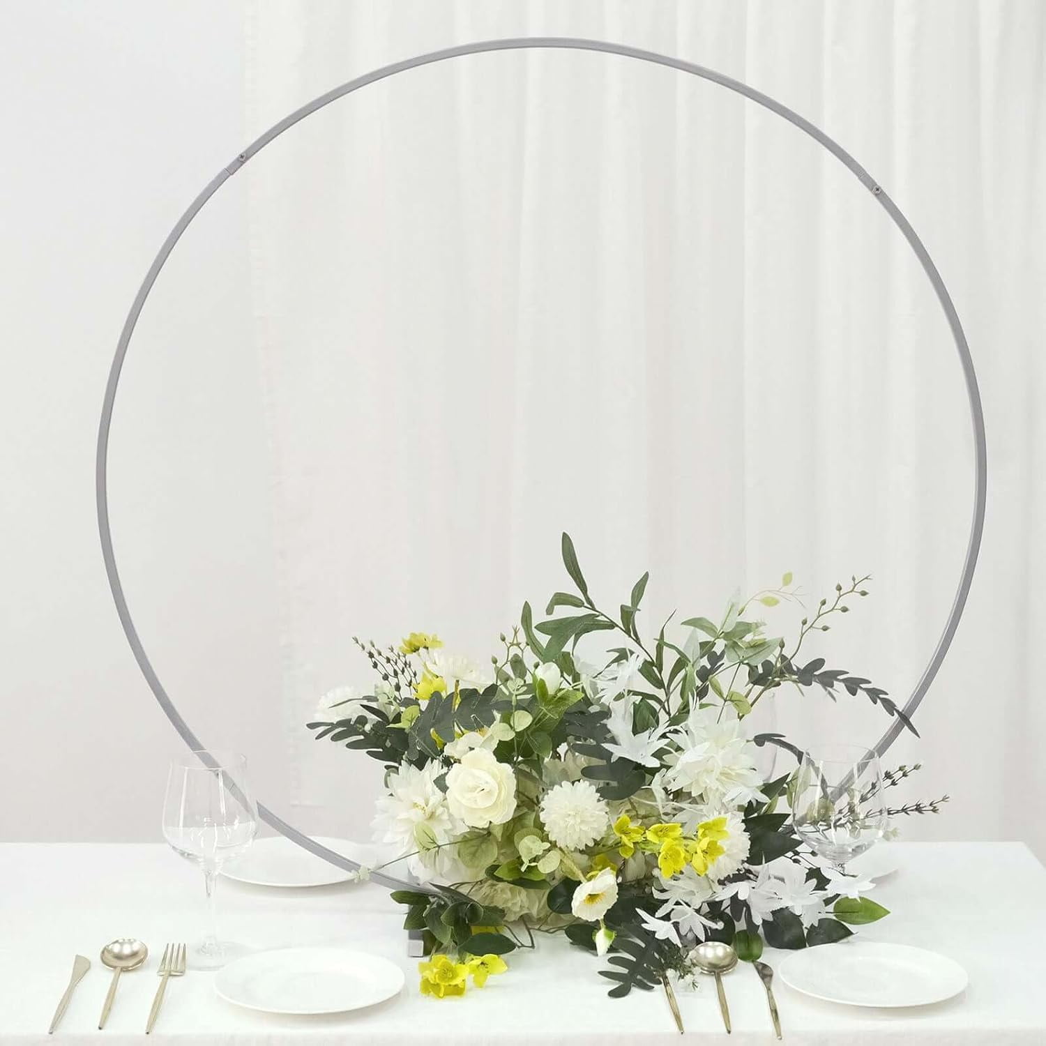 SAZYY Elegant Metal Round Hoop Wedding Centerpiece – Self-Standing ...