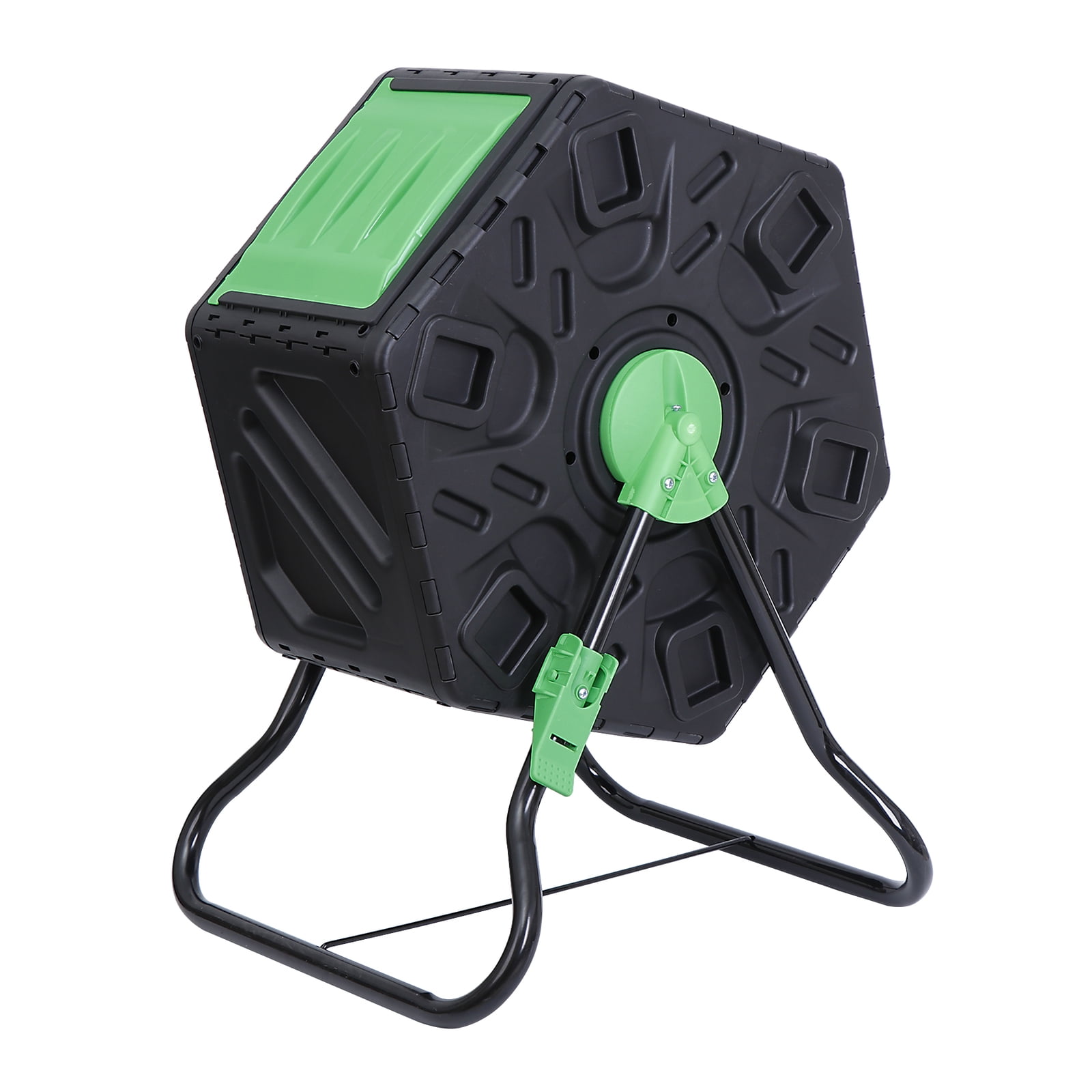 SAZYY Large Composting Tumbler Dual Rotating Chamber Garden Composter ...