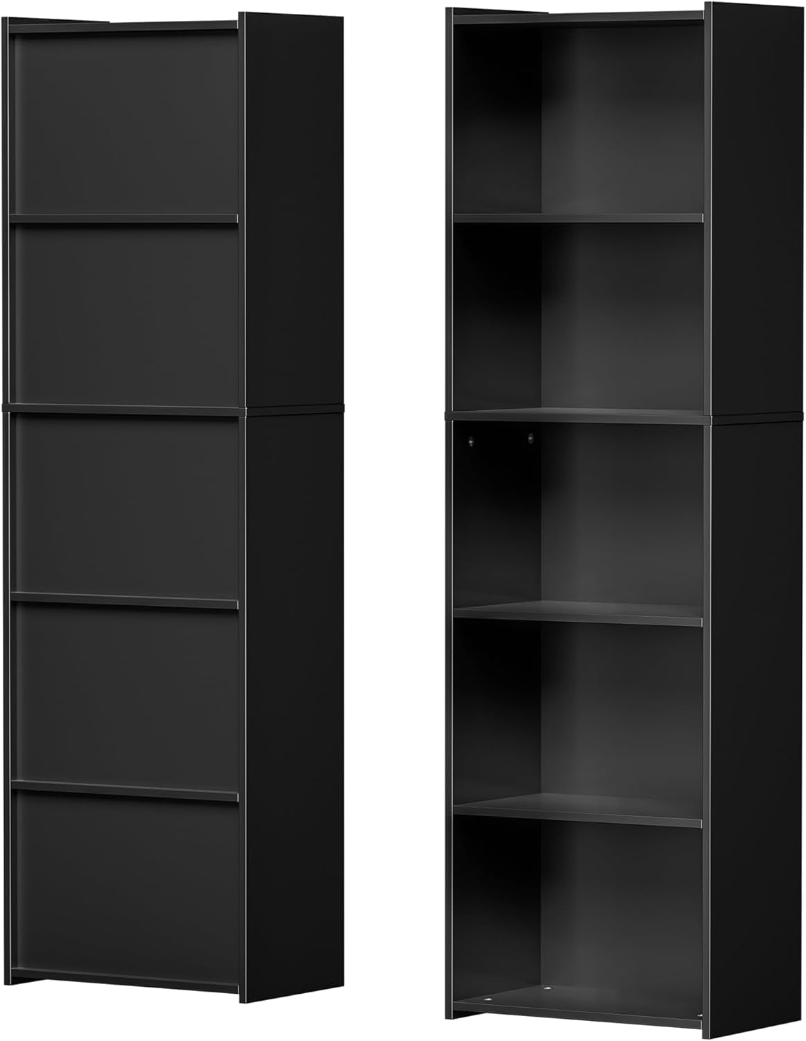 SAZYY Narrow Bookcase and Bookshelf, Freestanding Open Shelf Display ...