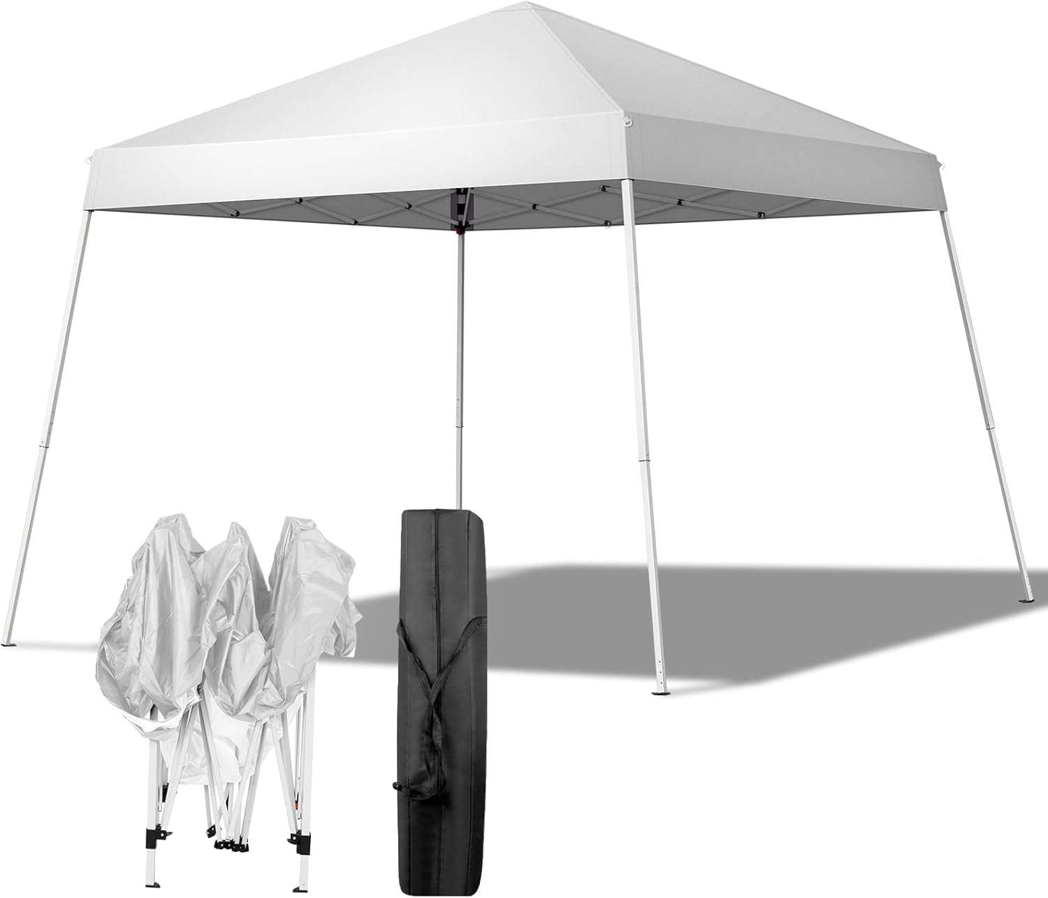 SAZYY Pop Up Canopy Tent, Outdoor Foldable Easy Up Party Tent w/Slant Legs, Event Portable ...