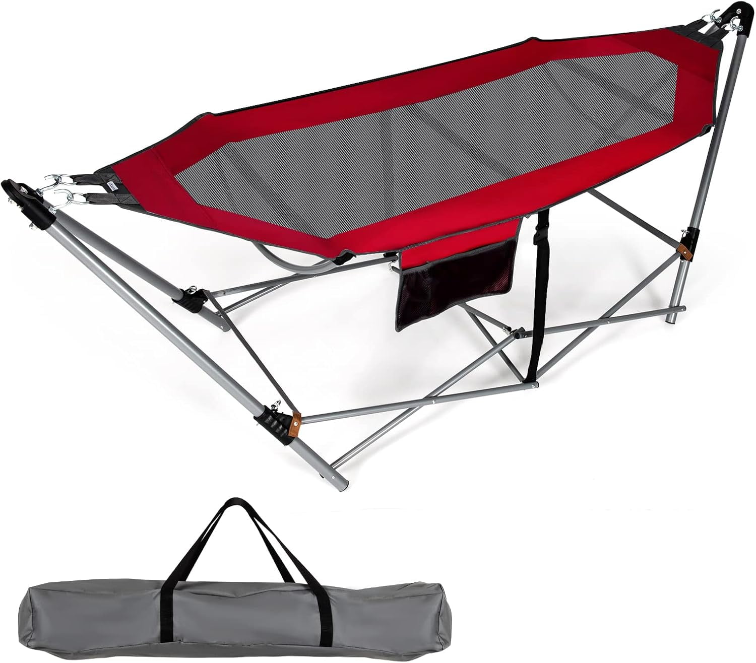 SAZYY Portable Folding Hammock, Lounge Camping Bed with Hammock Stand ...