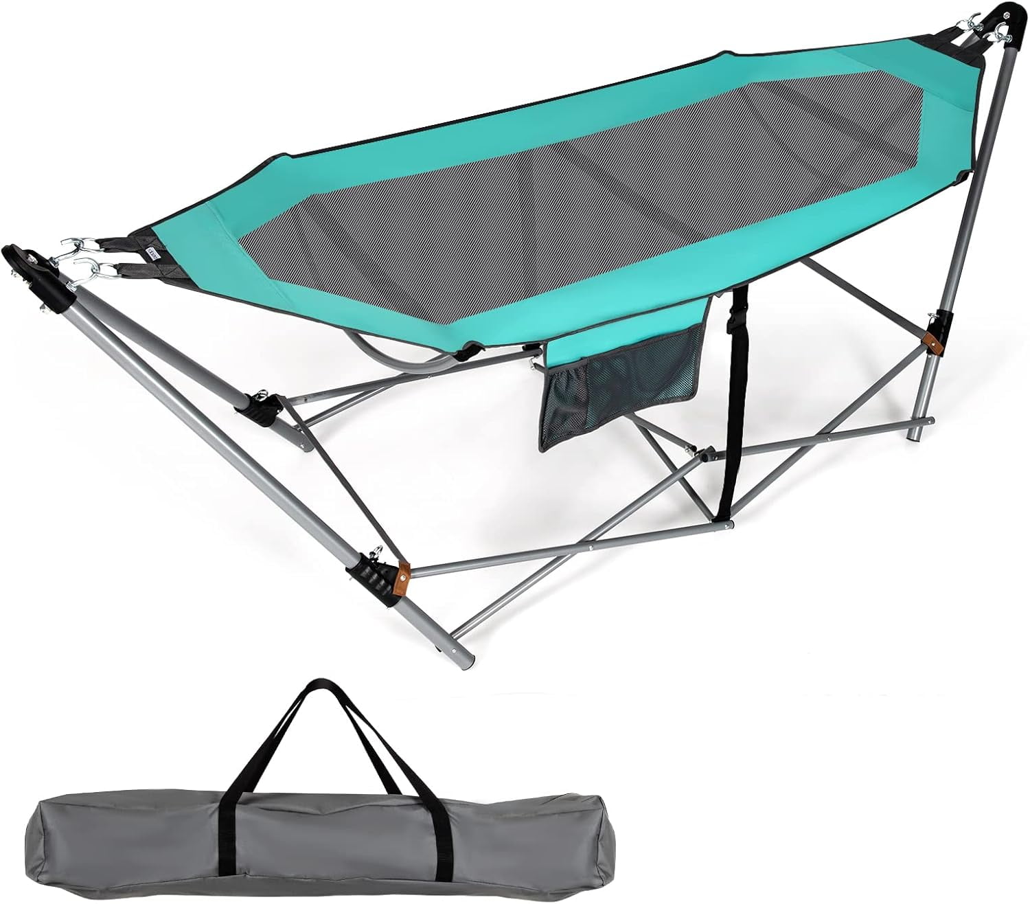 SAZYY Portable Folding Hammock, Lounge Camping Bed with Hammock Stand ...