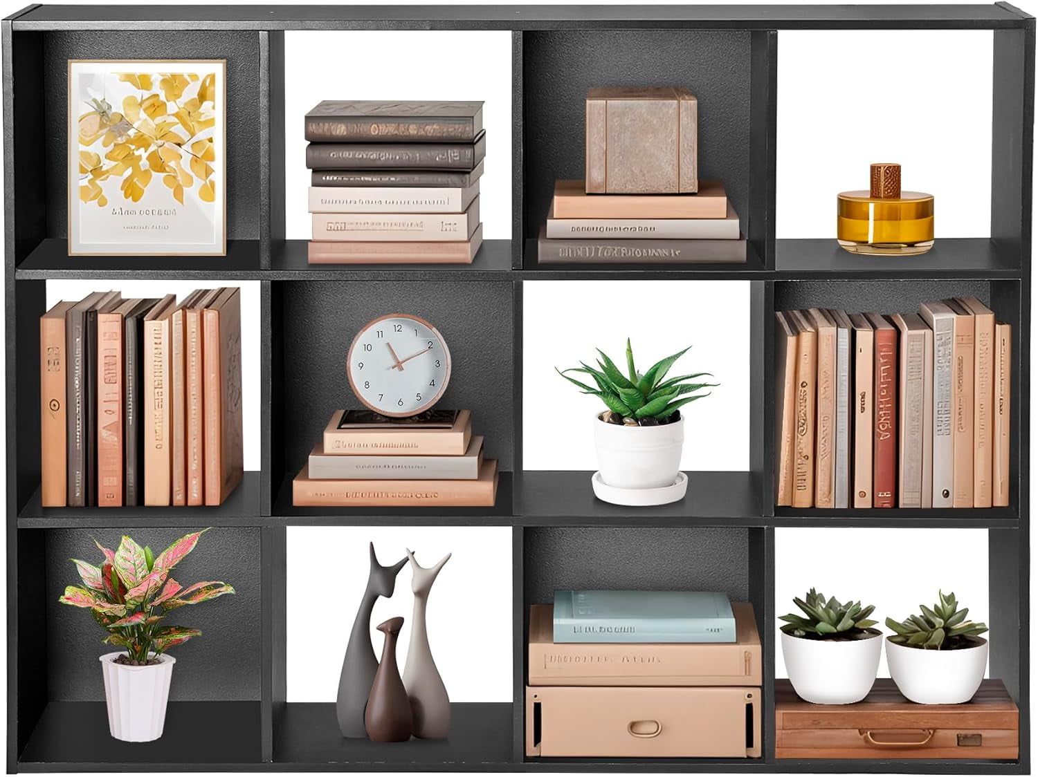 SAZYY Storage Shelf Organizer, Wooden Bookshelf System Display Cube ...