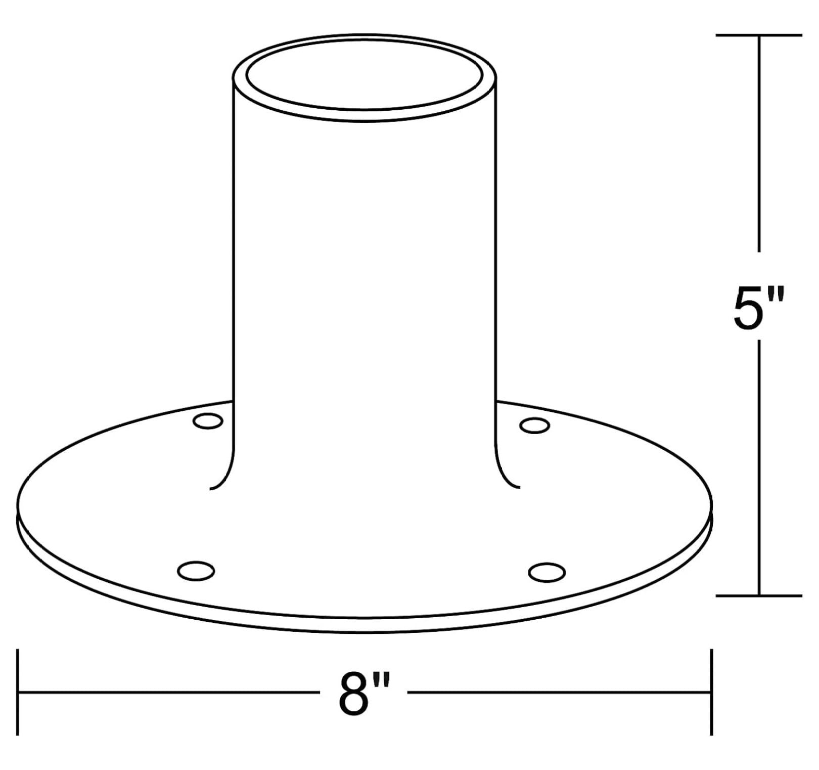 SB-2403-BZ Die Cast Aluminum Stand for 3" Surface Mount Post, Flange ...