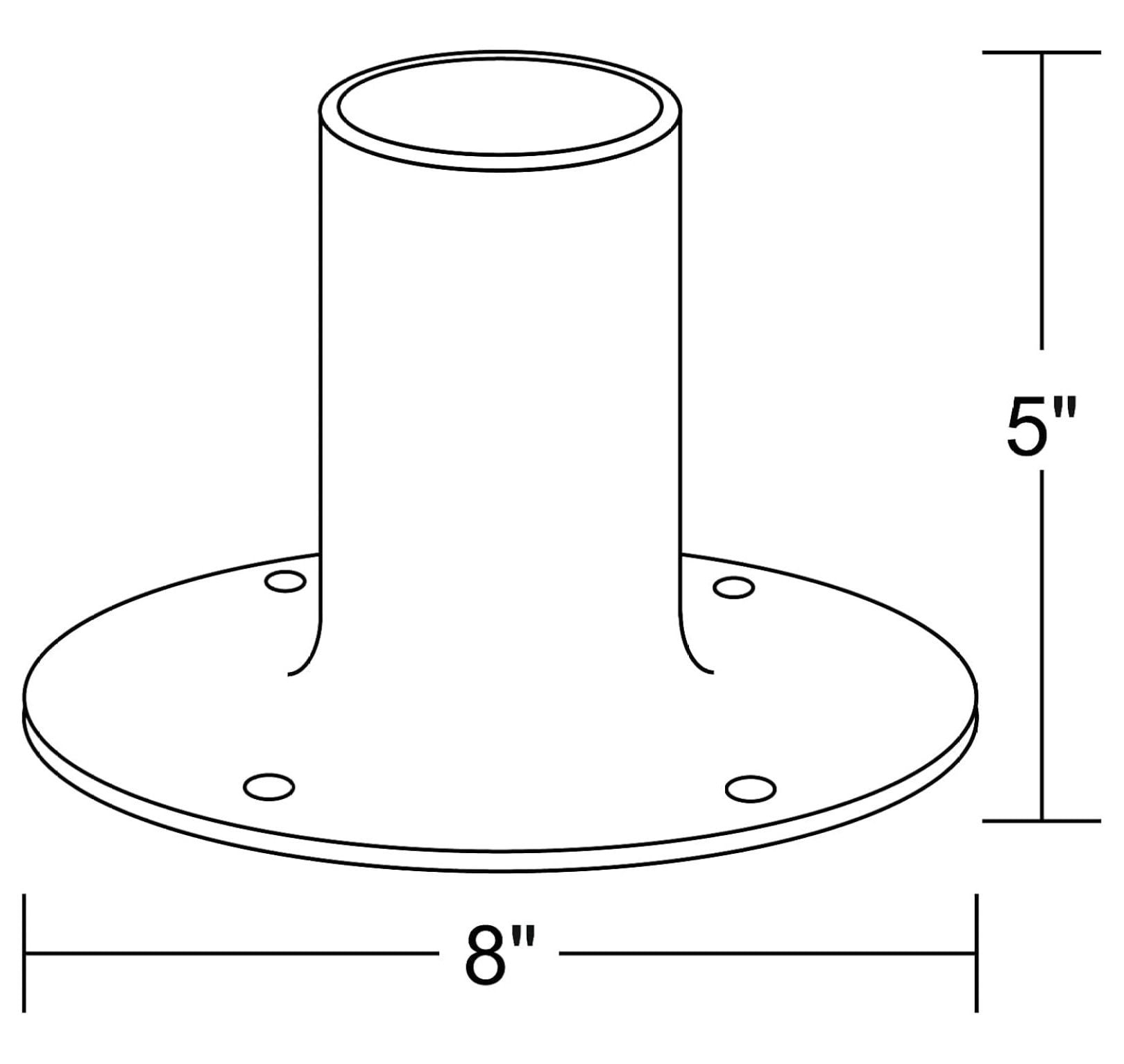 SB-2403-WH Die Cast Aluminum Stand for 3" Surface Mount Post, Flange ...