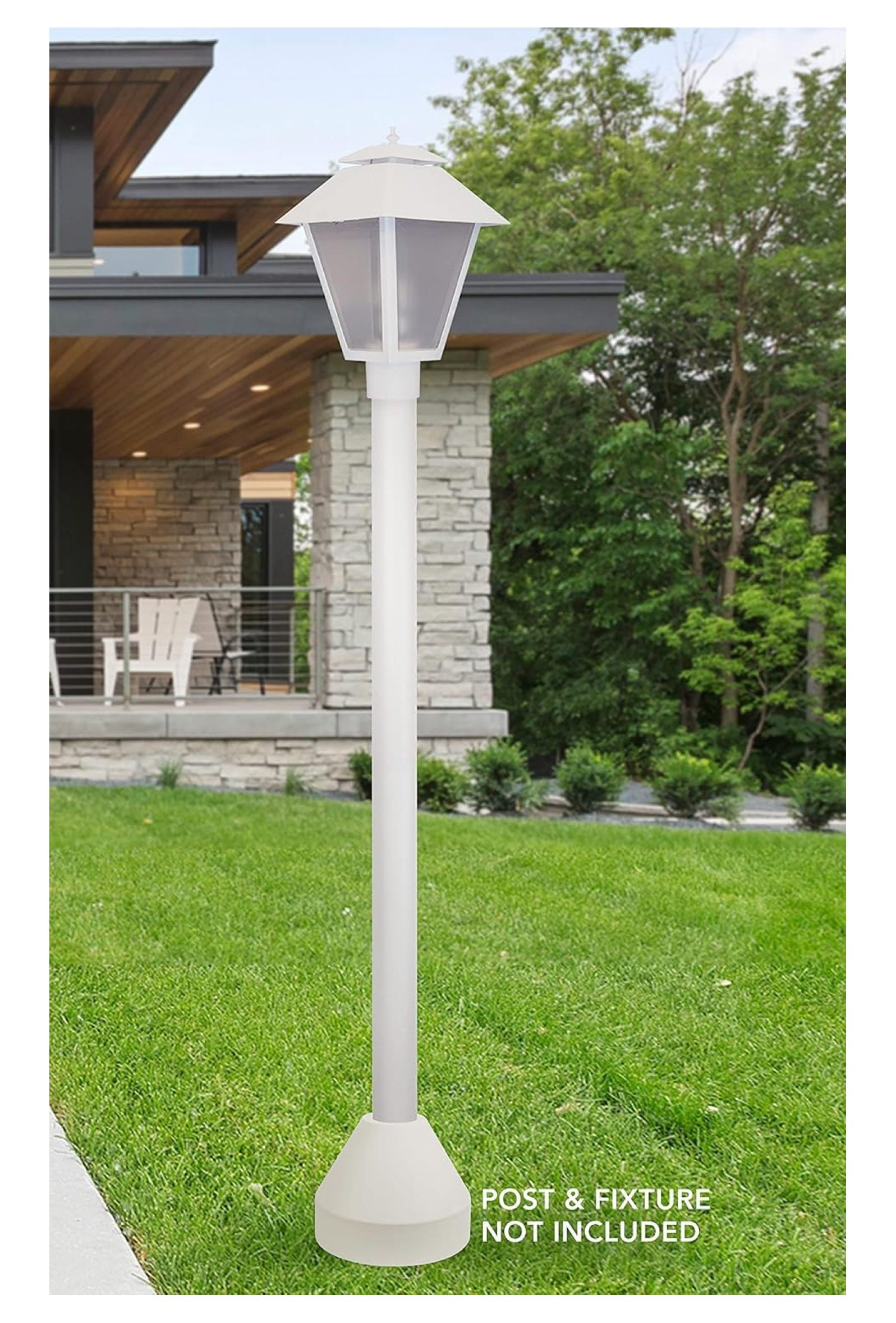 SB-2411-WH Base Cover for Standard 3” Outdoor Light Post, Decorative ...
