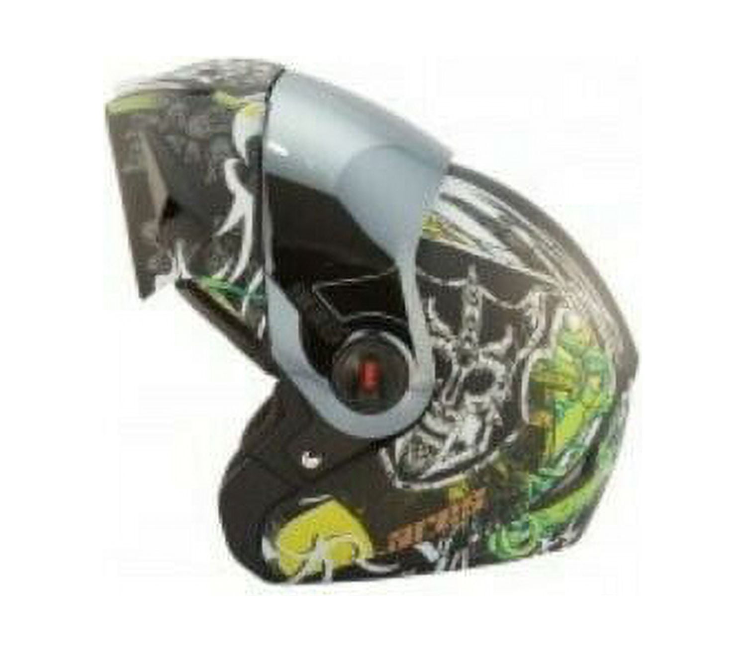SB-41 Ares Devil Face Glossy Black Silver Visor Open Face Helmet L ...