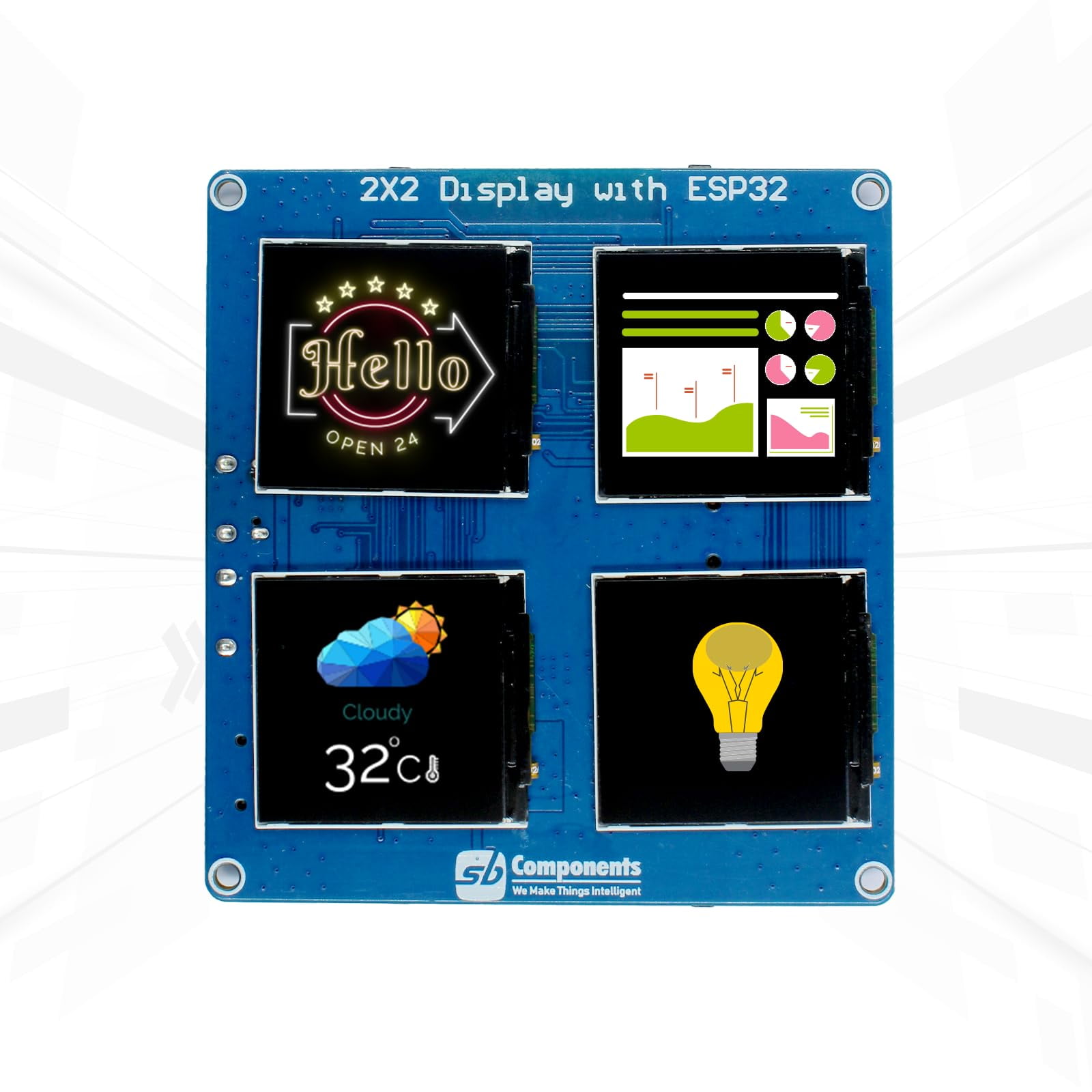 SB ESP32 Base Display Board Square (2X2) TFT Display Board 1.54 ...