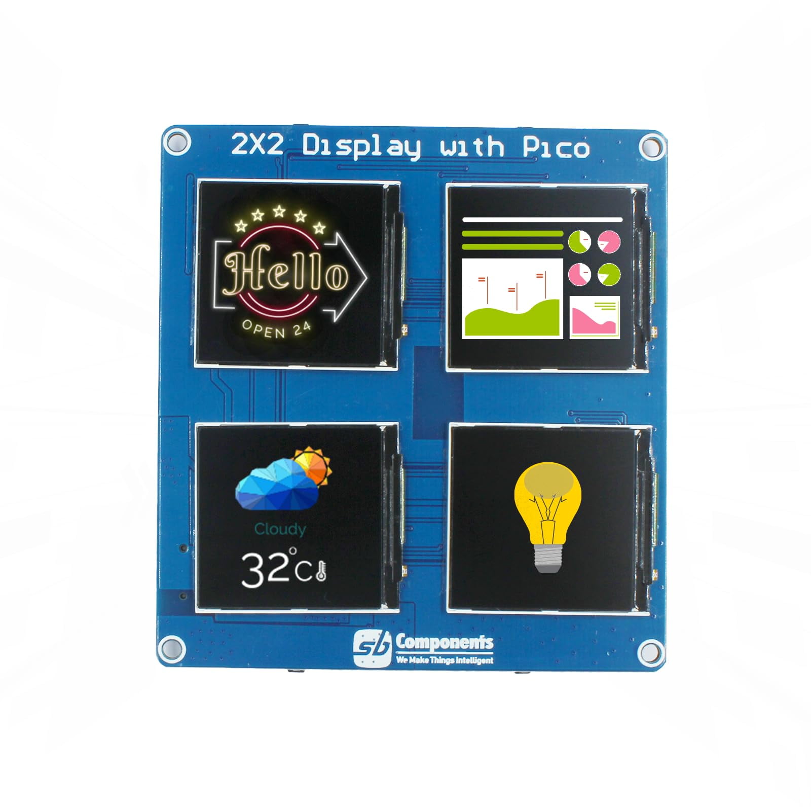 SB Pi Pico board 1.5 inch Dual Square Display Module RGB OLED TFT Raspberry Pi Jetson Nano STM32 ...