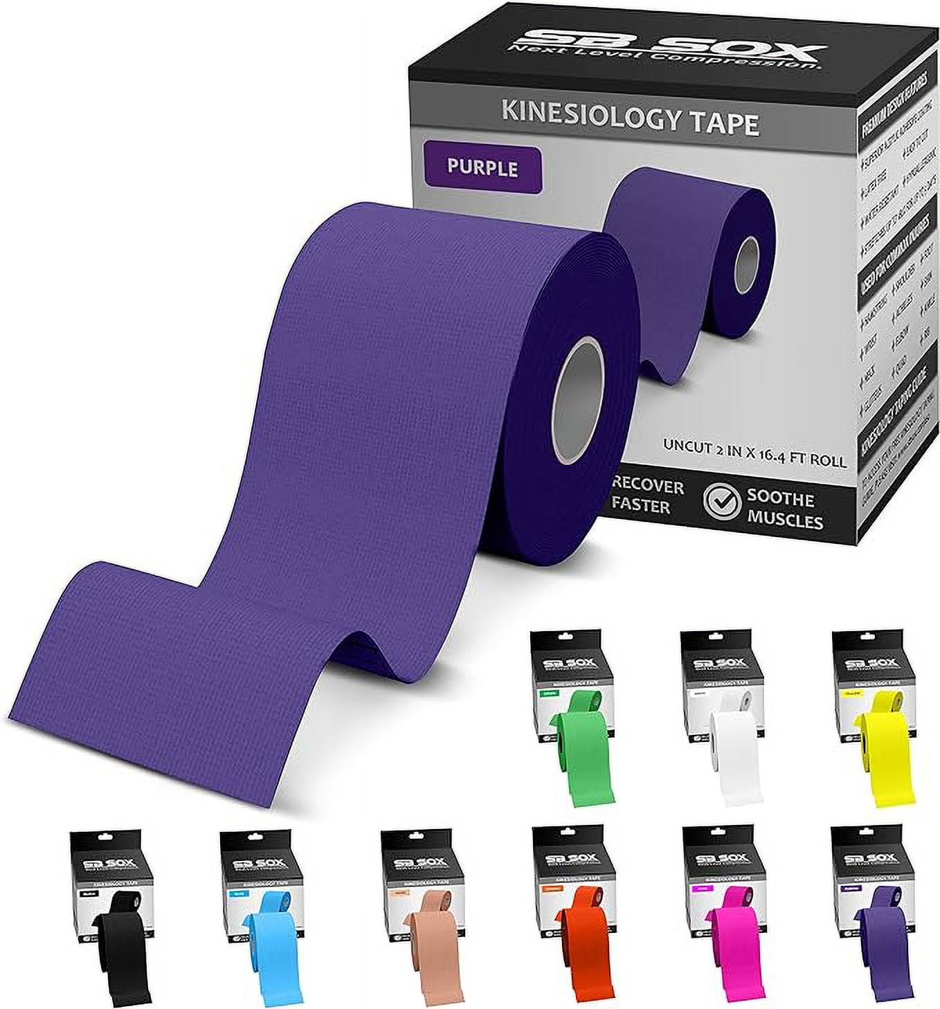 SB SOX Original Cotton Kinesiology Tape (16ft Uncut Roll) – Best Latex ...