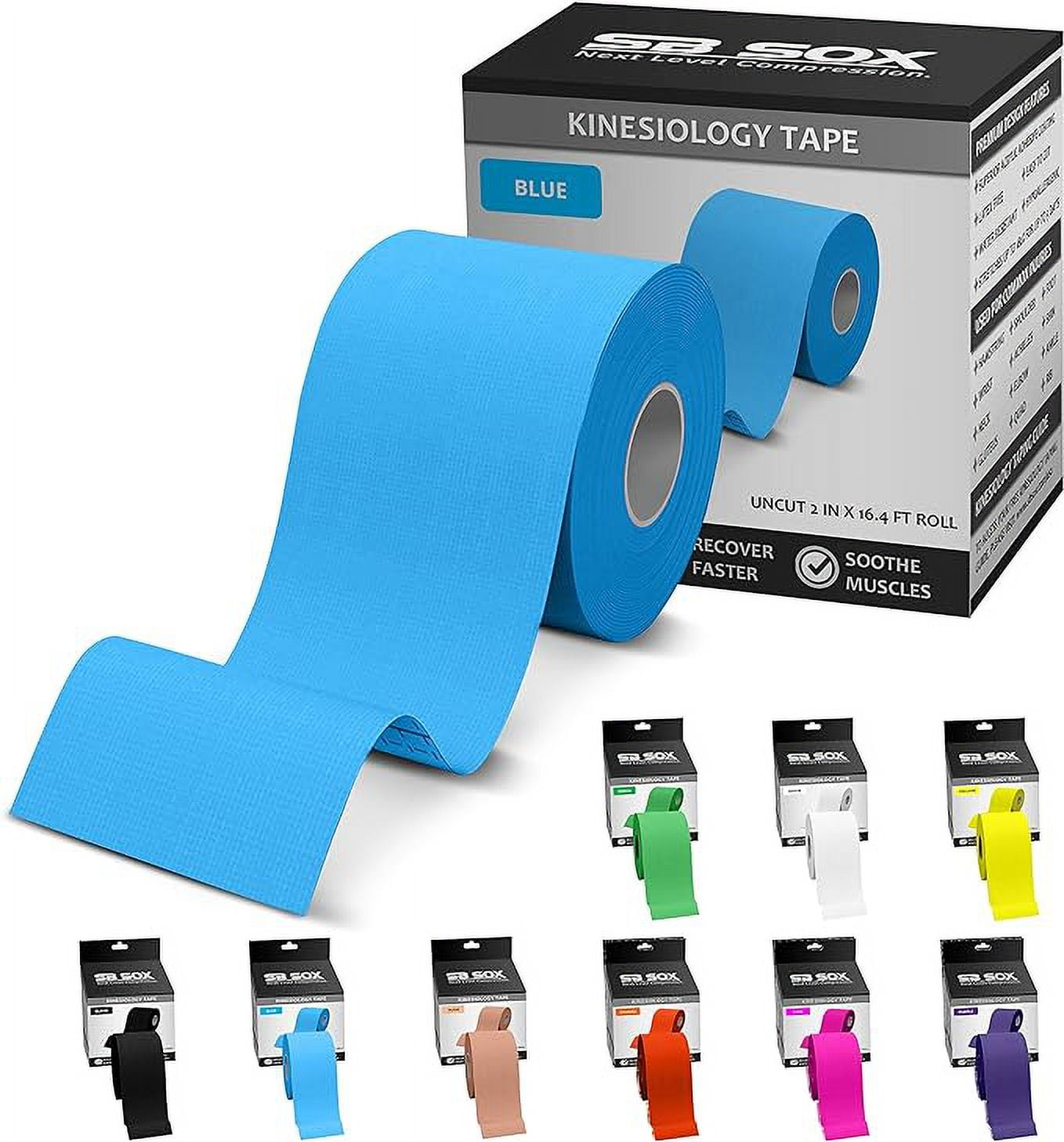 SB SOX Original Cotton Kinesiology Tape (16ft Uncut Roll) – Best Latex ...