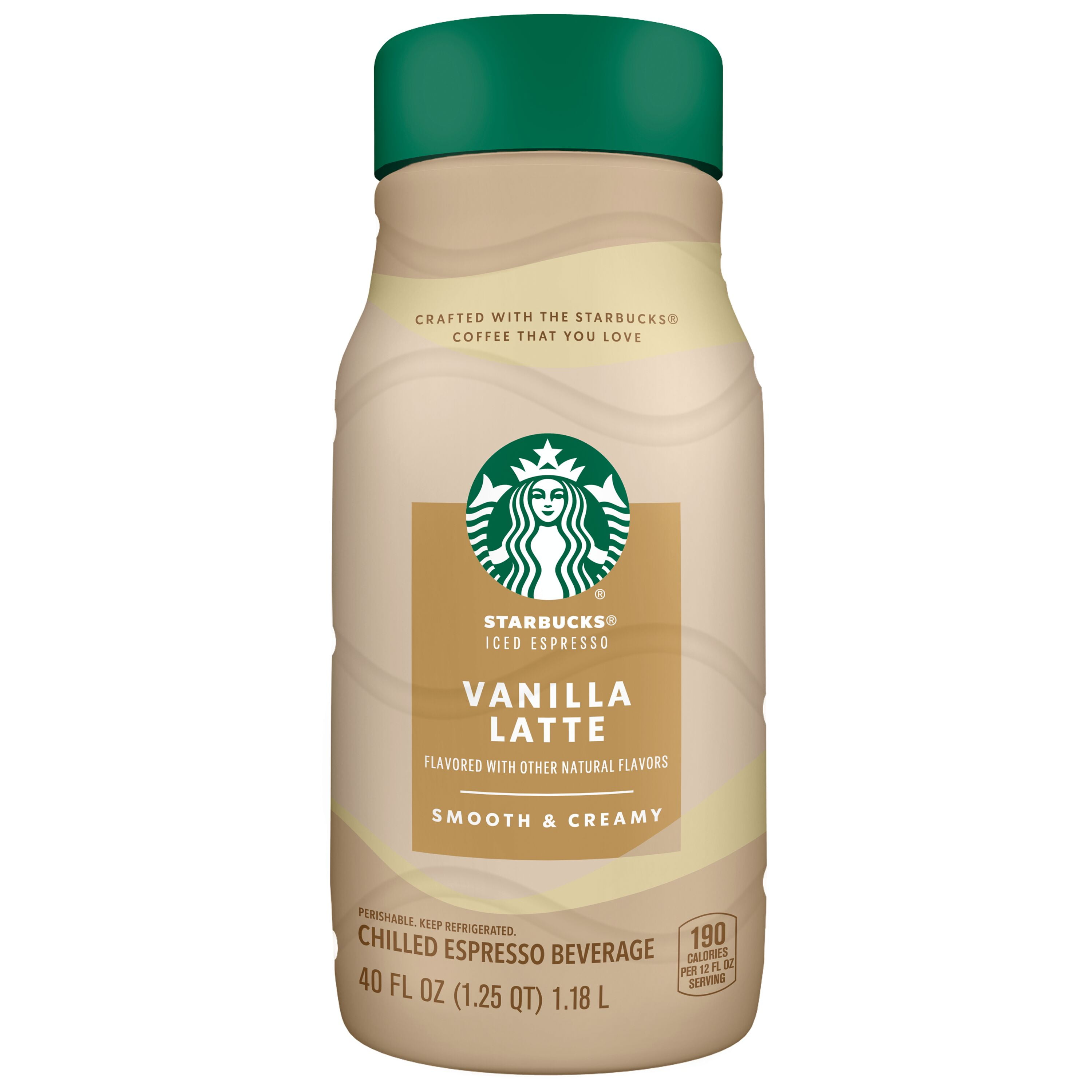 Starbucks Iced Espresso Vanilla Latte Iced Coffee Drink, 40 oz Bottle ...