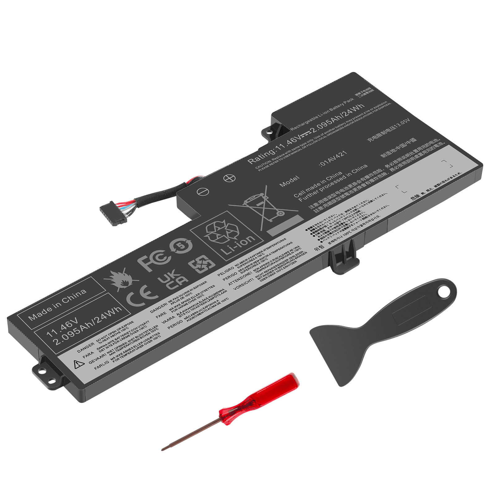 01AV489 / SB10K97576 24Wh Battery for Lenovo ThinkPad T470 T480 ...