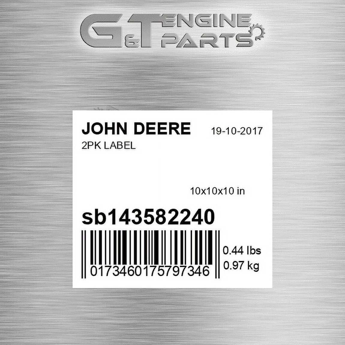SB14358224/0 2PK LABEL fits JOHN DEERE (New OEM) - Walmart.com
