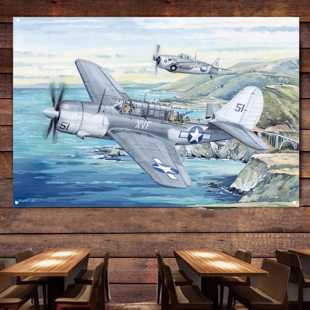 SB2C-4 Helldiver Fighter Jet Posters and Prints Wall Banner & Hanging ...