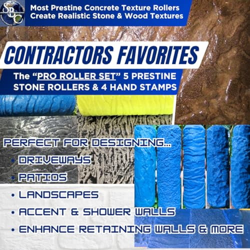 SBC Concrete Texture Roller Stamp And Masonry Forms Tool Set - Best Of ...