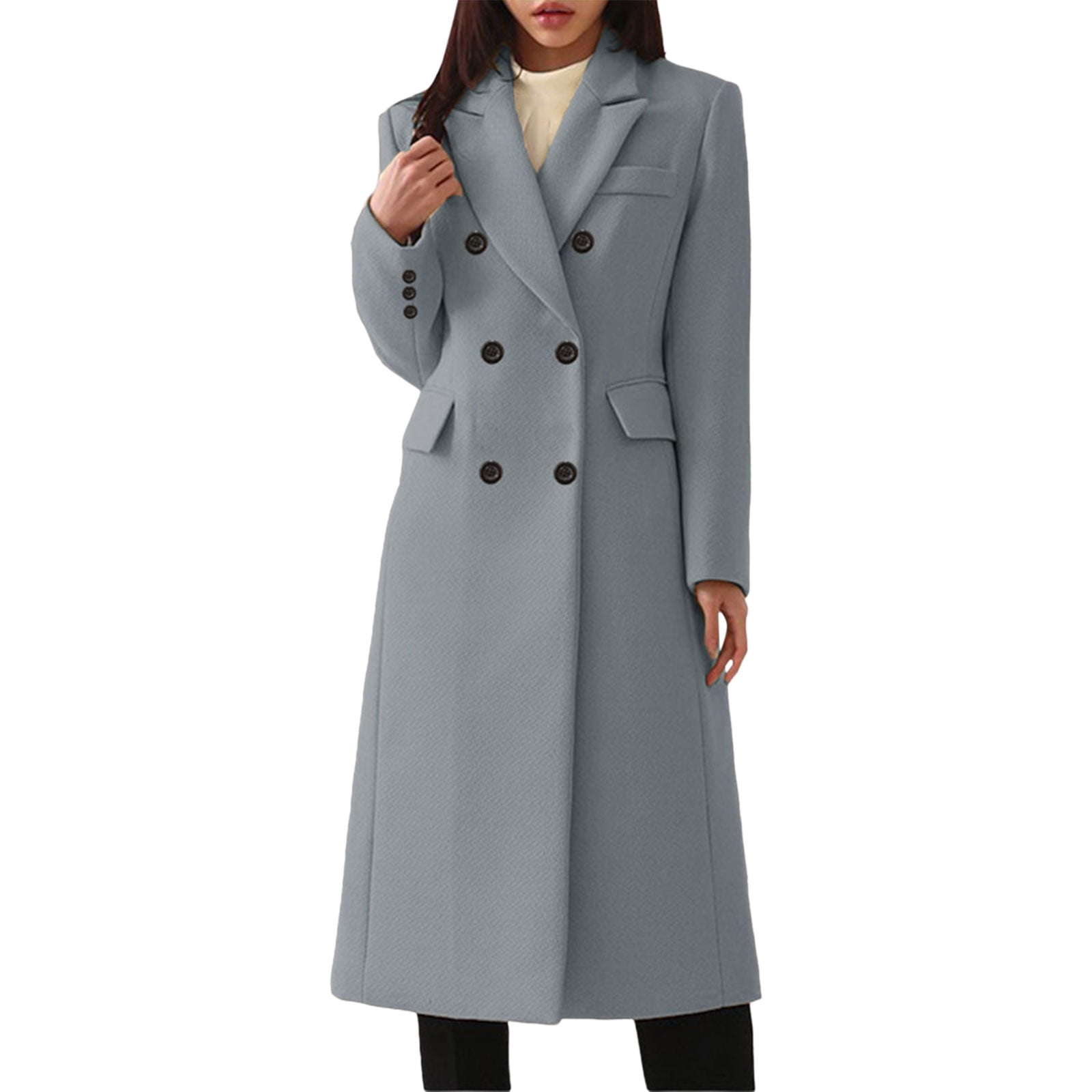 SBCKJ Clothing Women's Cardigan Women Double Breasted Coats Long Winter ...