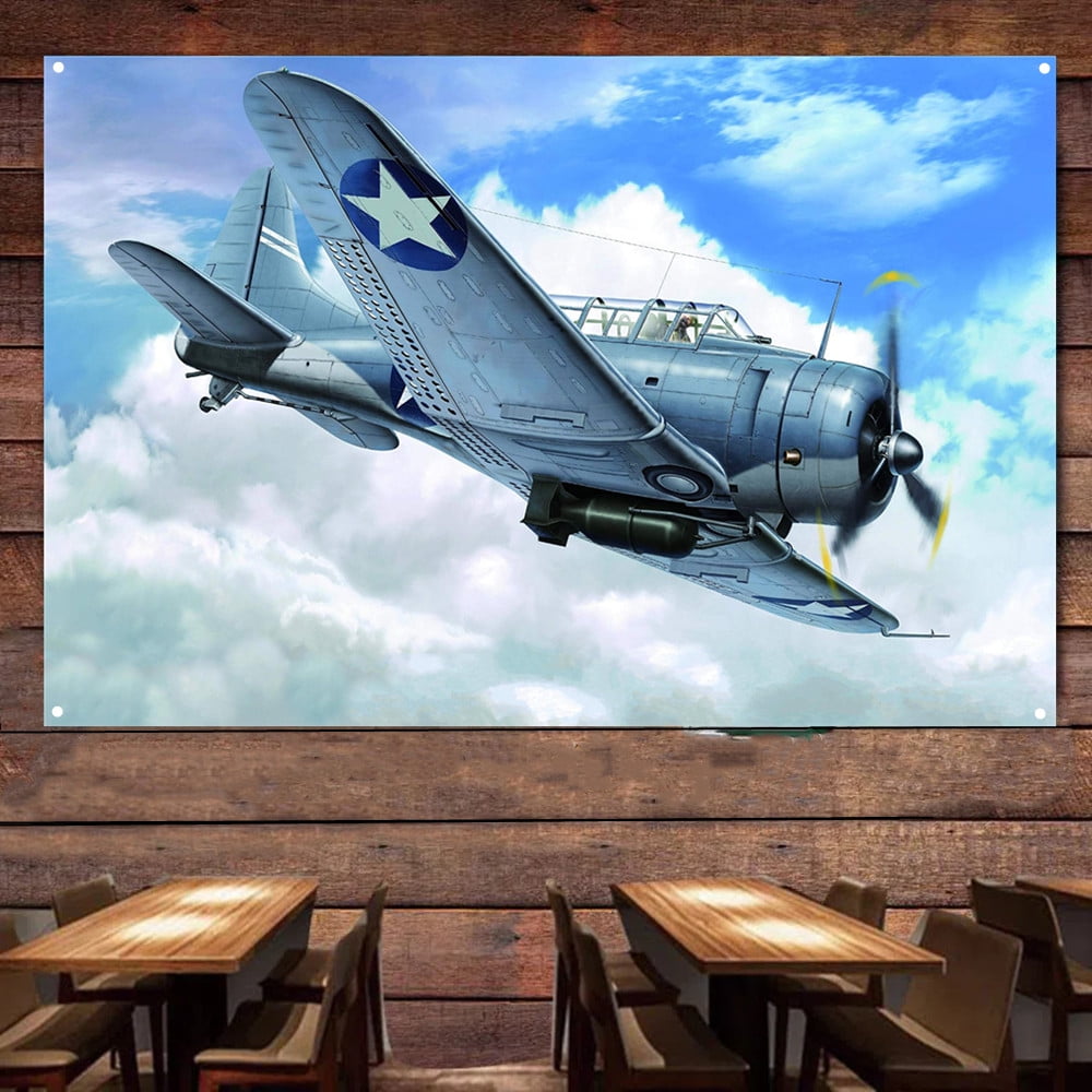 SBD-3 Dauntless Midway 1942 Fighter Jet Tapestry Wall Art Decor ...