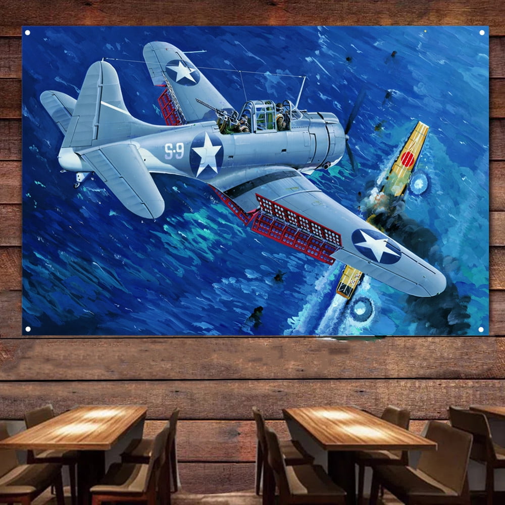 SBD-3 Dauntless Midway Fighter Jet Poster Canvas Painting For Wall ...