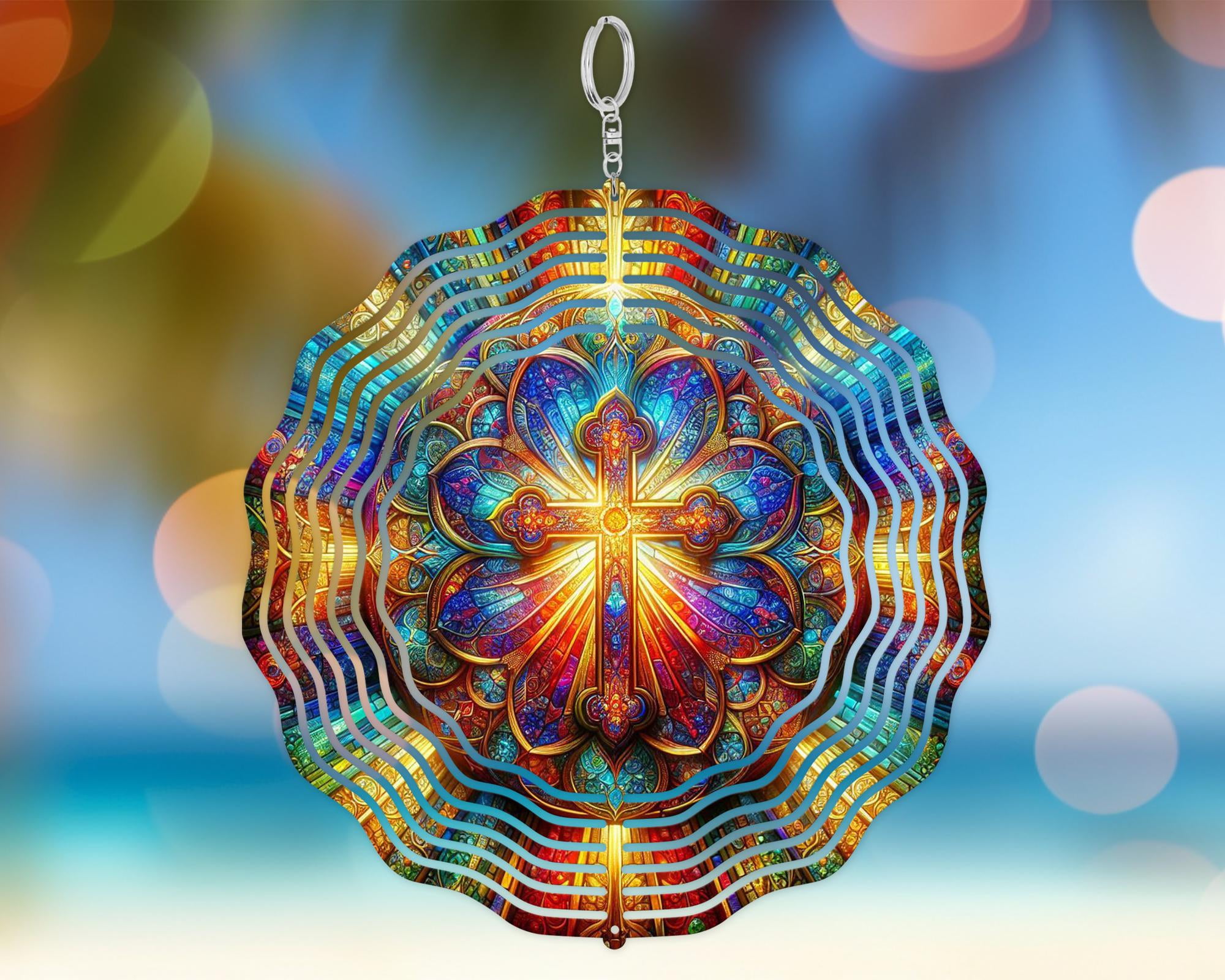 SBEMP Garden Wind Spinner: Vibrant Cross Design (UV Protected, 10 Inch ...