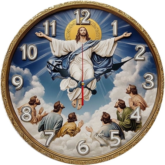 SBEMP10 Inch Silent Wall Clock, Jesus Ascension Disciples Decorative ...