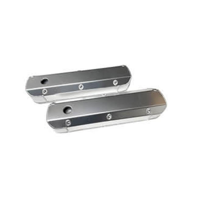 SBF Fabricated Tall Aluminum Valve Cover - Long Bolts with Holes, Clear ...