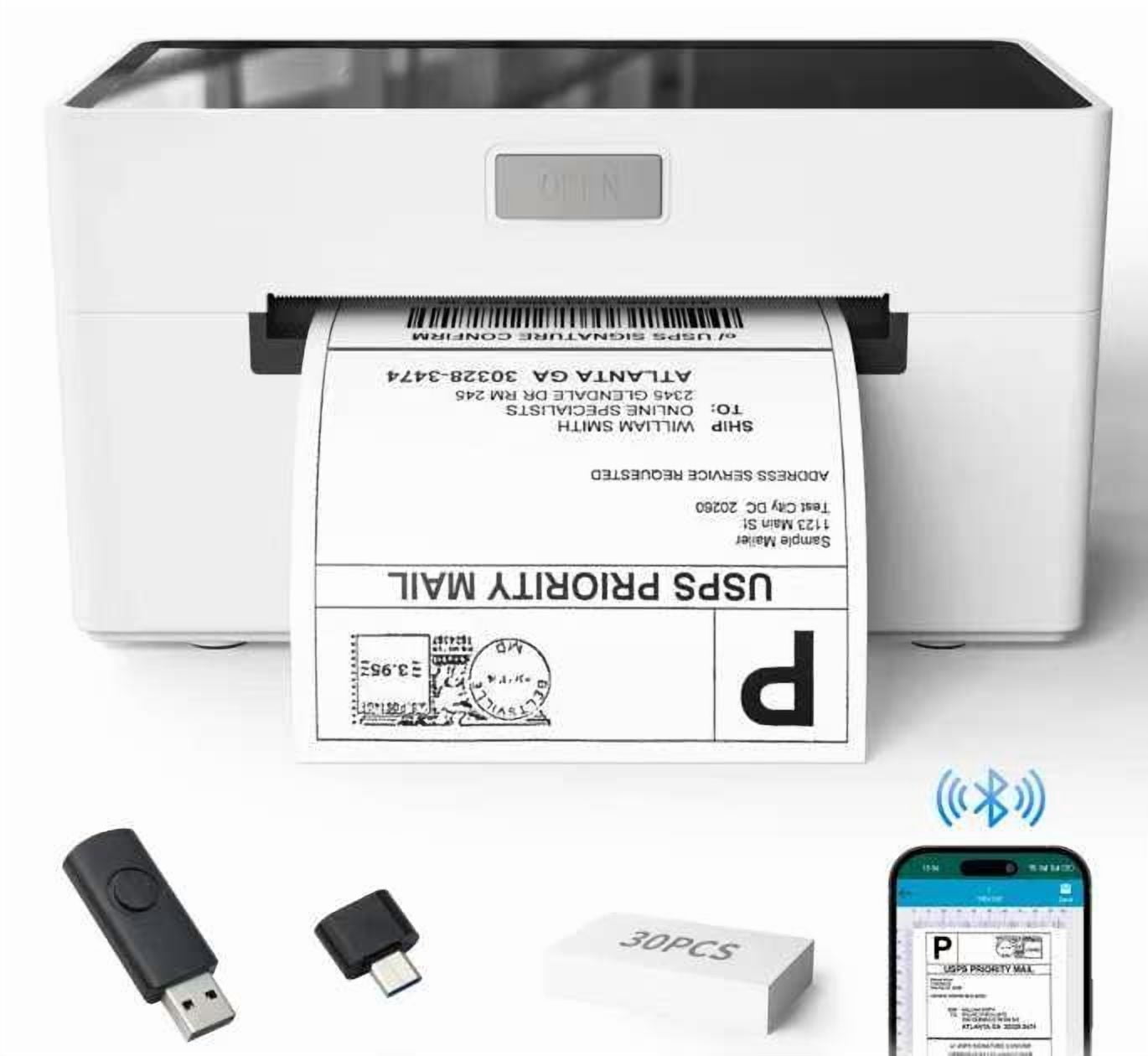 SBUSFGT Label Printer 4x6 inch Bluetooth Thermal with External Power ...