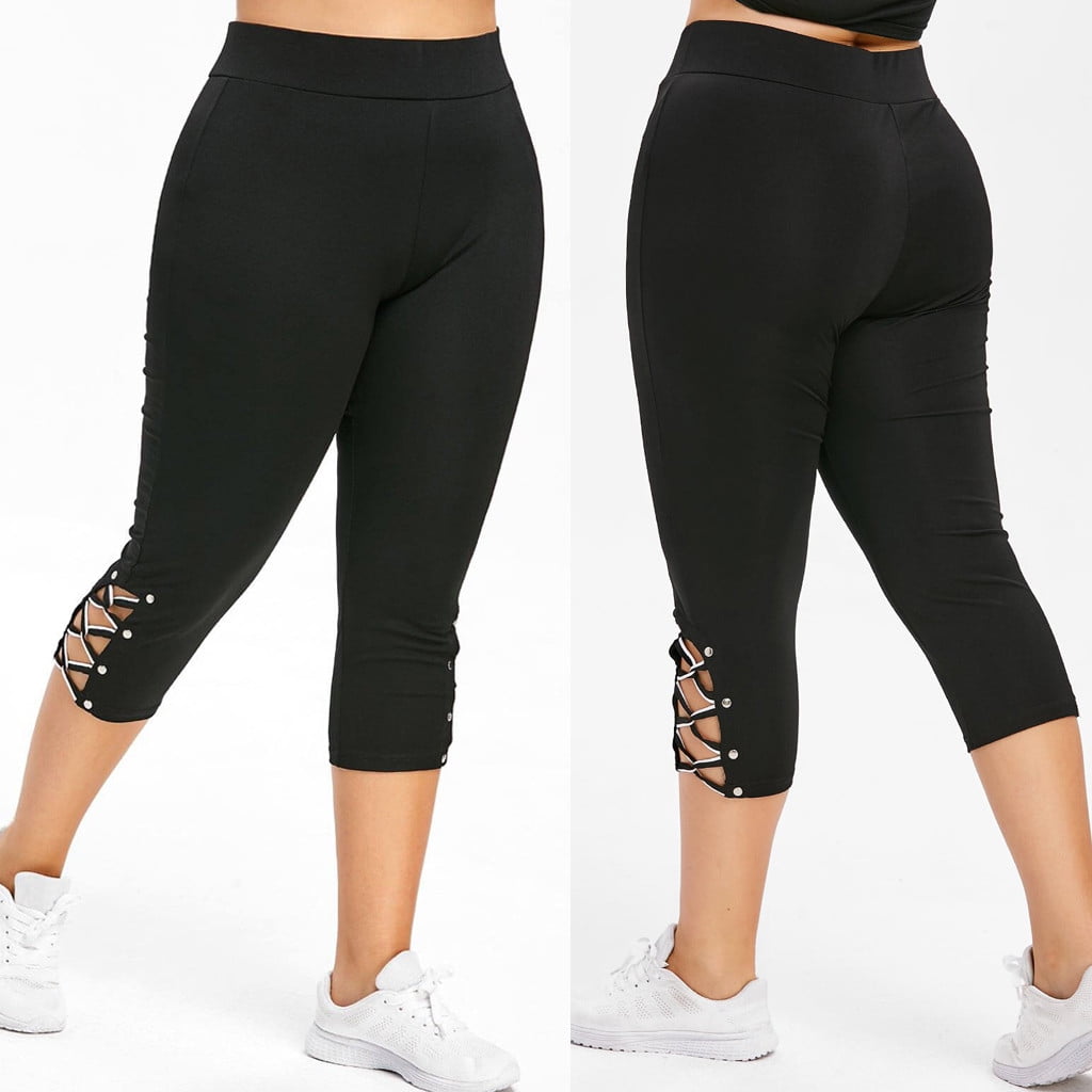 SBYOJLPB Length Pants Clearance Women Elastic Tight Fitting Plus Size ...