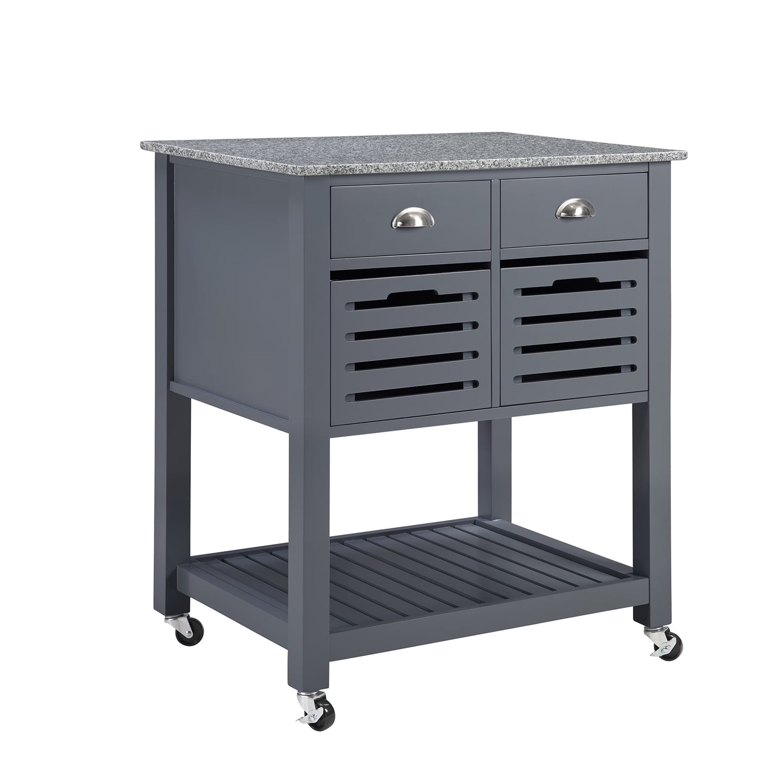 SBYOJLPB Mobile Rolling Kitchen Trolley Cart with Underneath Drawer ...