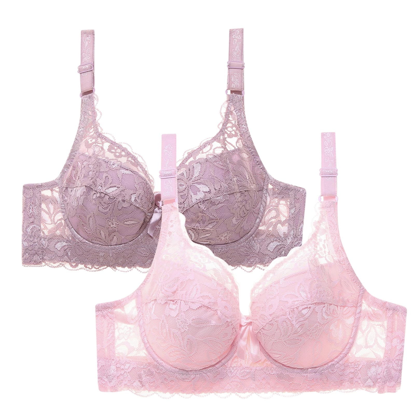 SBYOJLPB Plus Size Everyday Bras 2PC Women Leopard-Print Front Buckles ...
